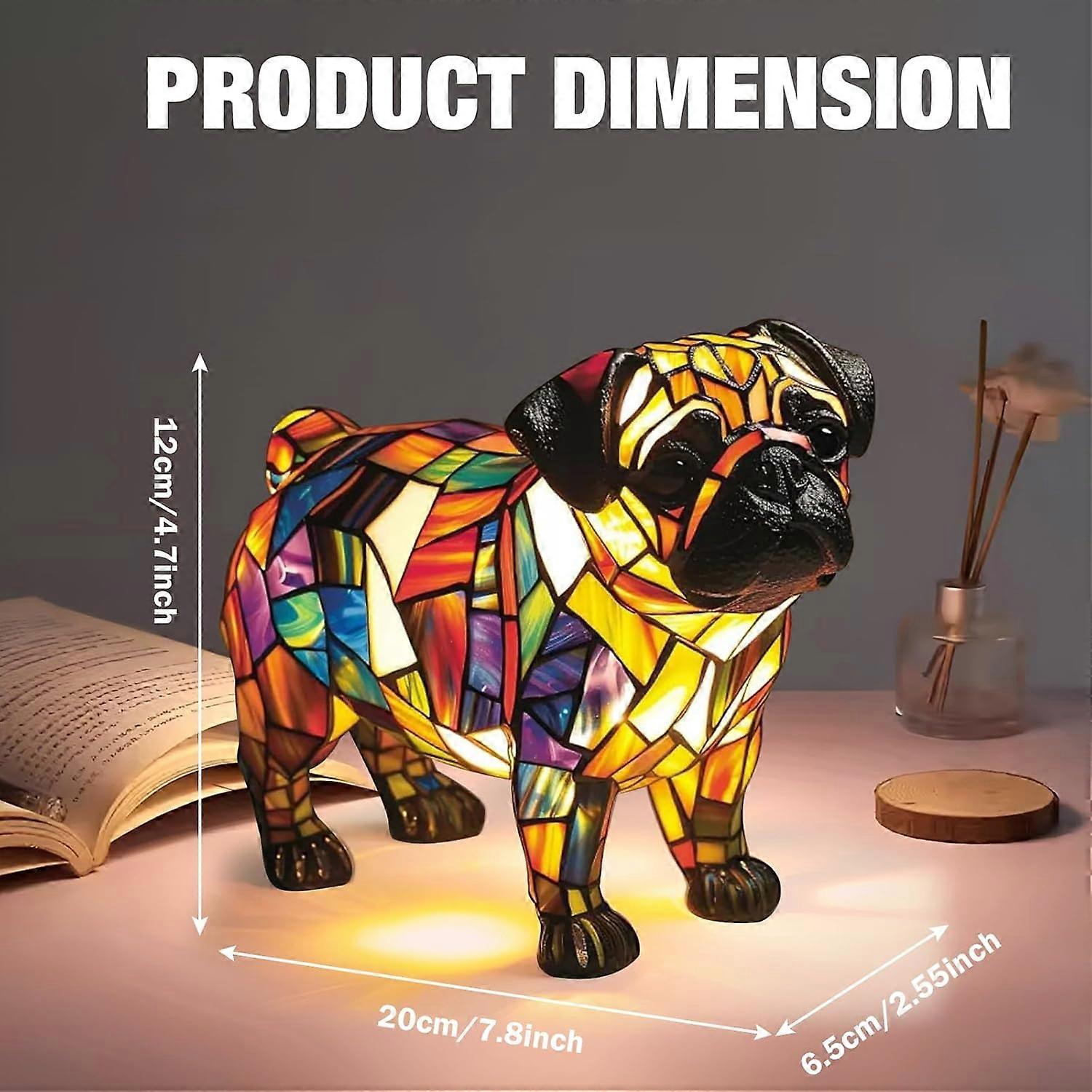 Pug lights, resin Pug lights, dog series artistic night lights, cute ...