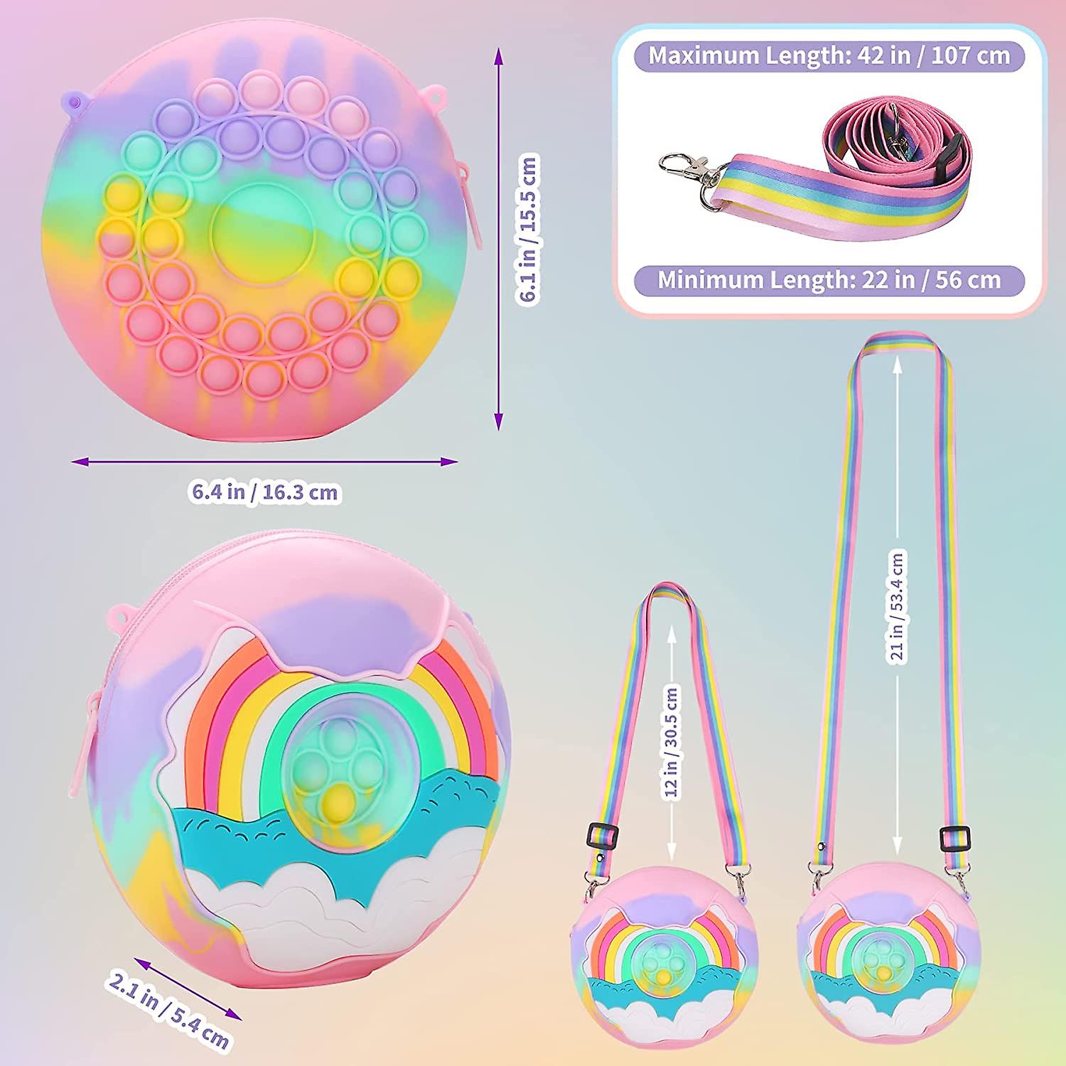 Pop Purse Fidget Shoulder Bag for Girls, Pop Fidget it Purse Crossbody ...