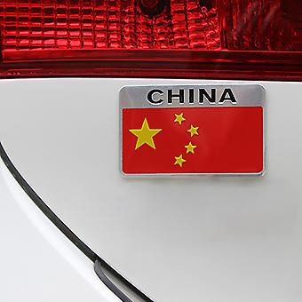 2stk Kina flag klistermærke delikat 3d mønster aluminium kuppelformet ...