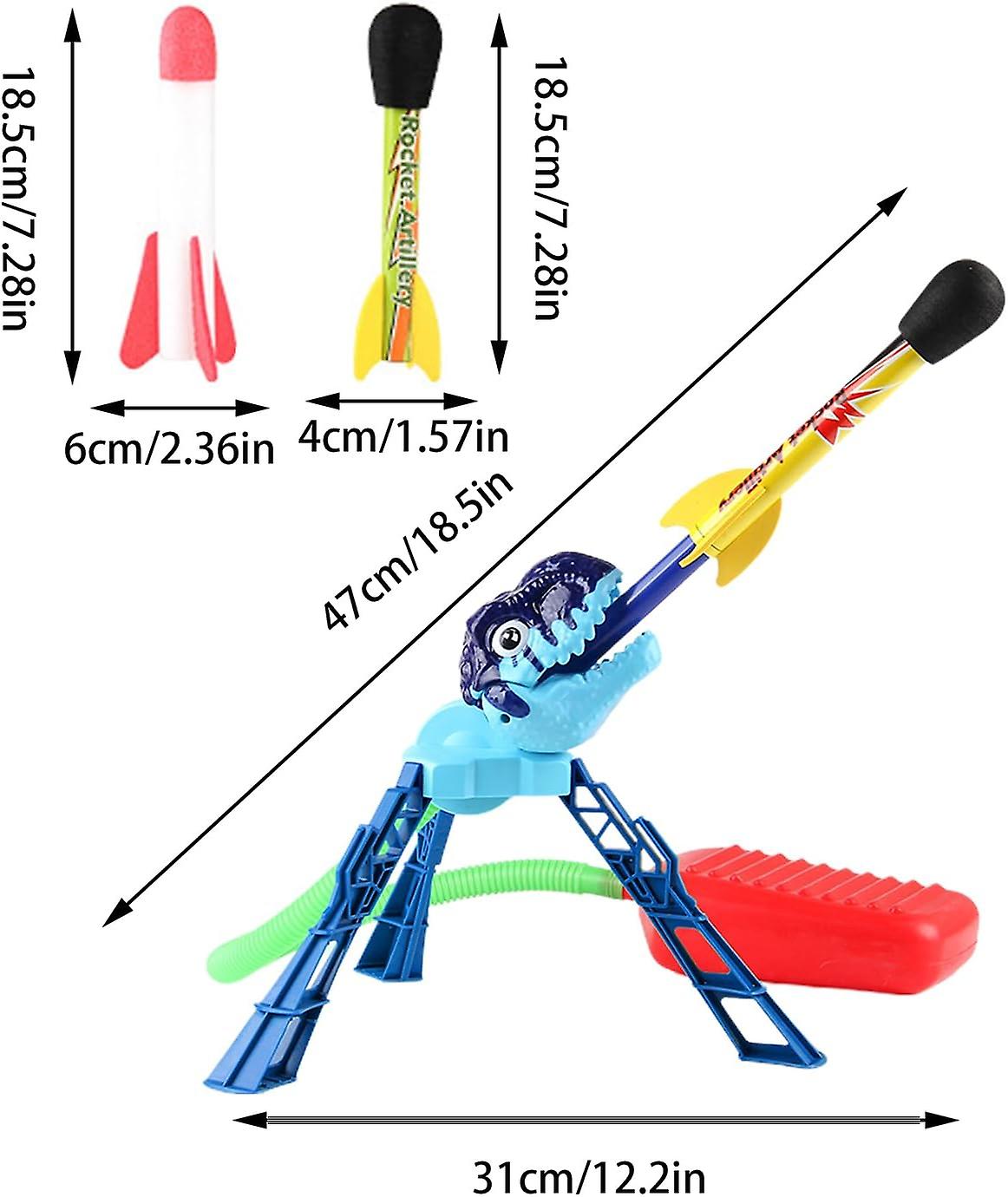STEM Toy Rocket Launcher for Kids - Air-Powered, Cartoon Dinosaur - Fun ...