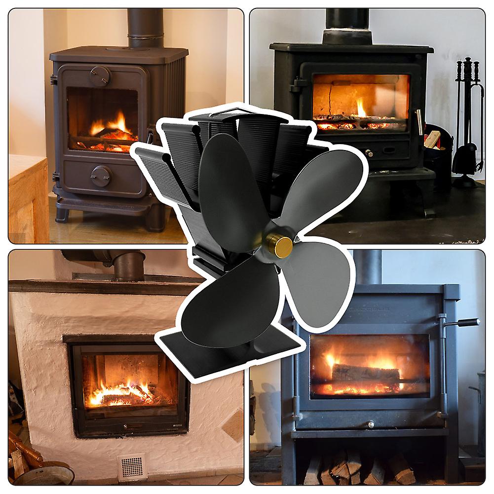 Four-blade Self-starting Fireplaces Fan Low Noise Efficient Fire Places ...