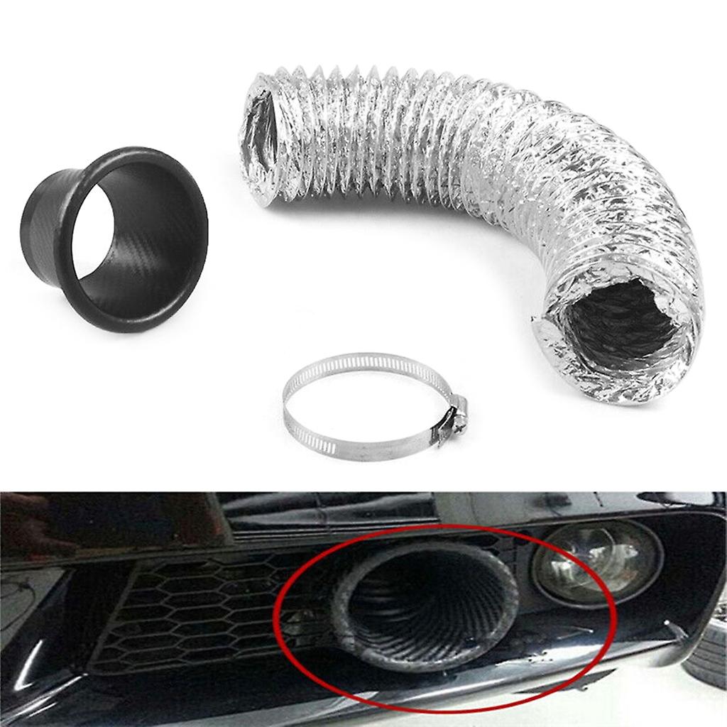 Car Bumper Turbo Air Intake Trim Kit Grill Mount Pipe Funnel Set ...