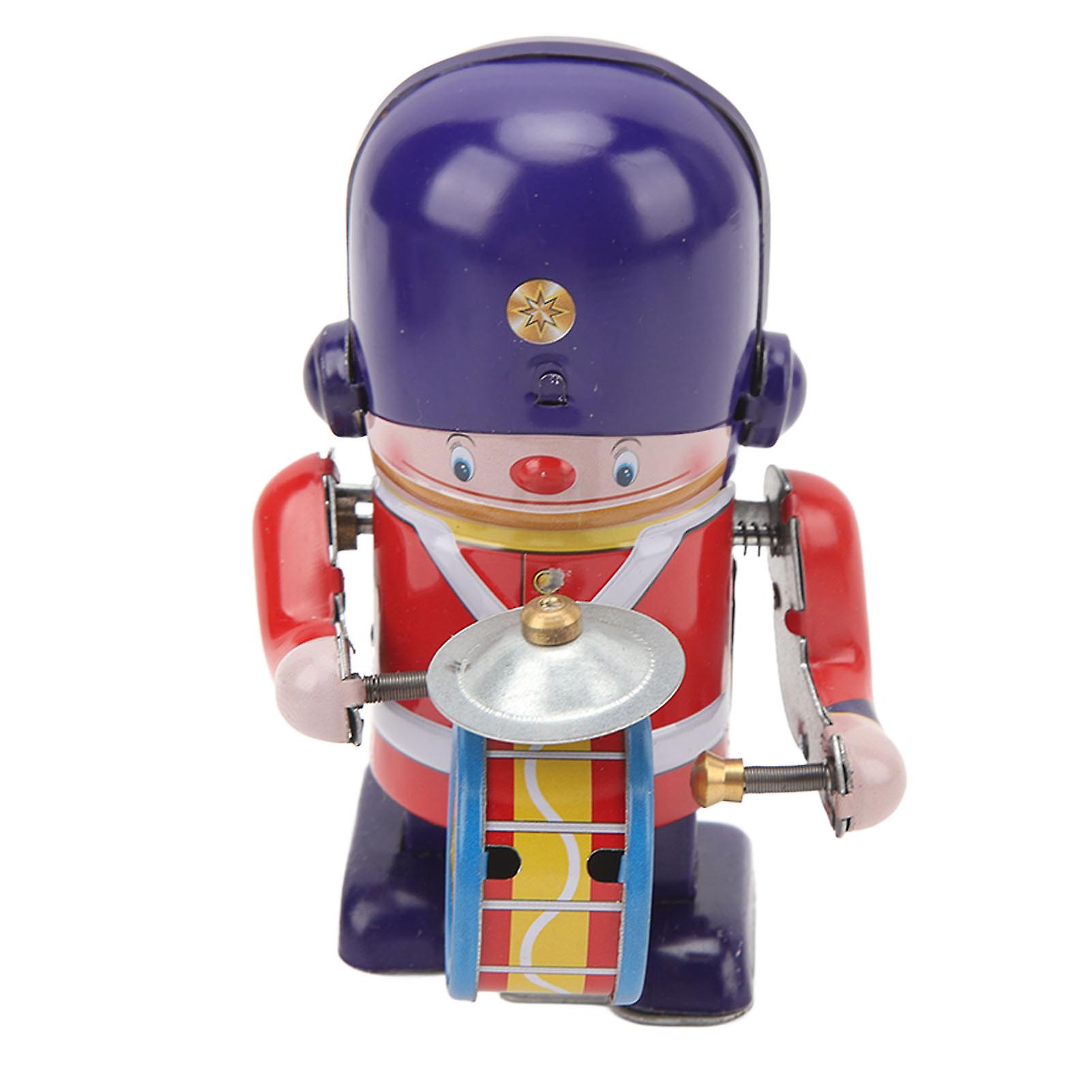 Tinplate Walking Drummer Soldier Wind Up Toy Drumming Decorative Wind ...