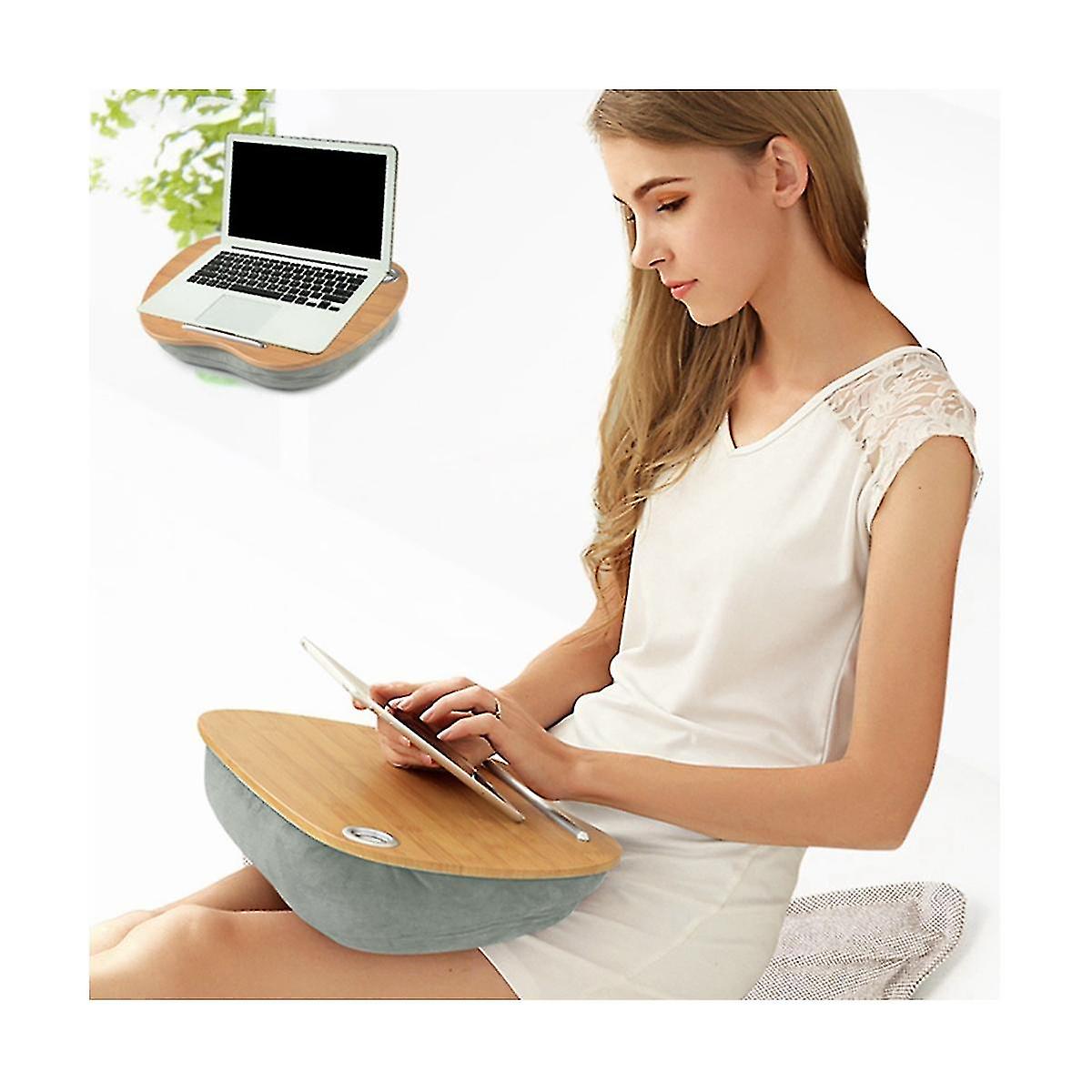 Lap Desk with Pillow Cushion Portable Bamboo Laptop Table Pillow Lap ...