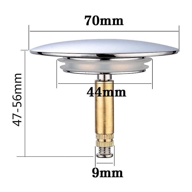Bath Stopper 70 mm, with Double Seal, Height Adjustable, Universal Bath ...