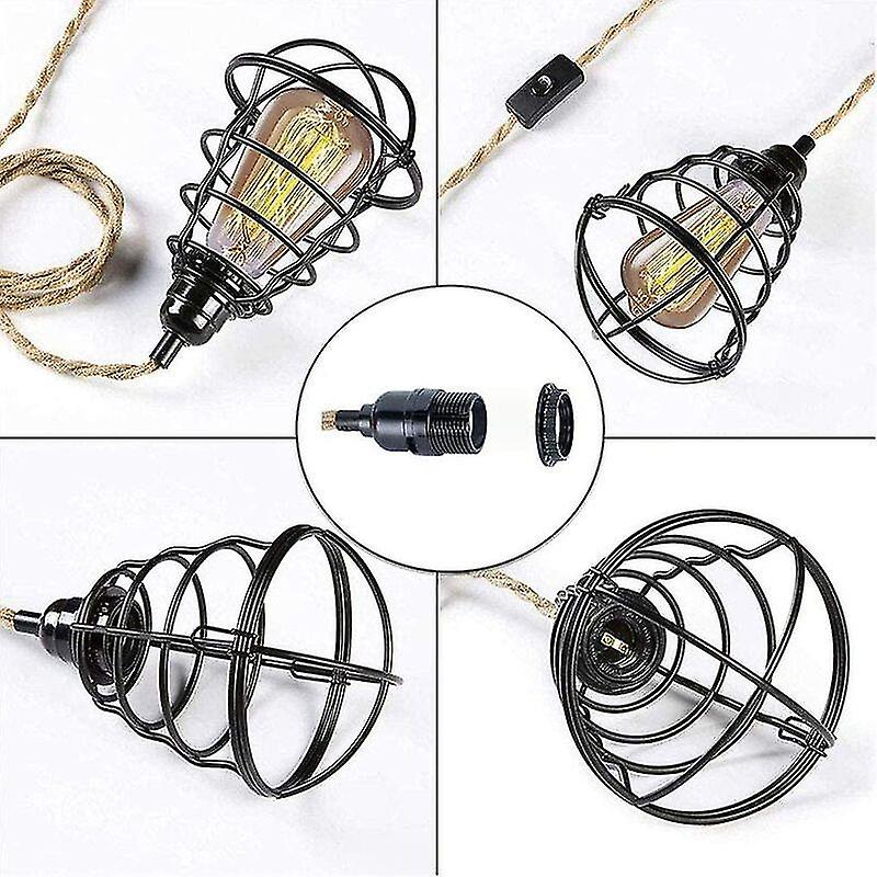 DIY pendant light with hemp rope, textile cable, hanging lamp 3E27 with ...