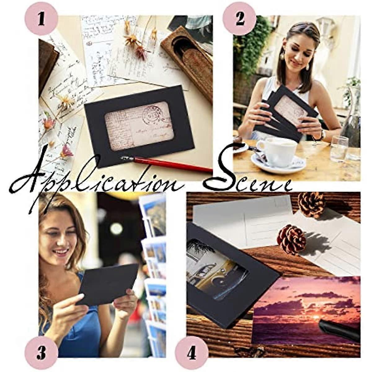 30 Packs Window Gift Card Envelopes Black Postcard Envelopes Paper ...