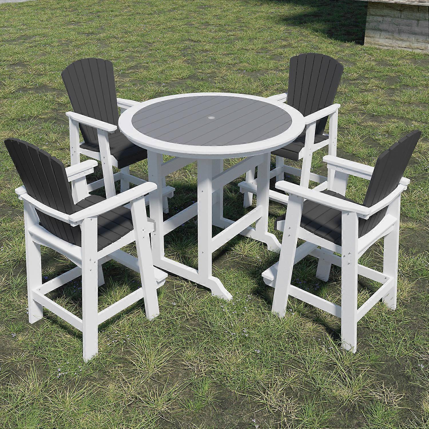 HDPE Patio Bar Table Set High Top Outdoor Table and Chairs Set of 5 Bar ...