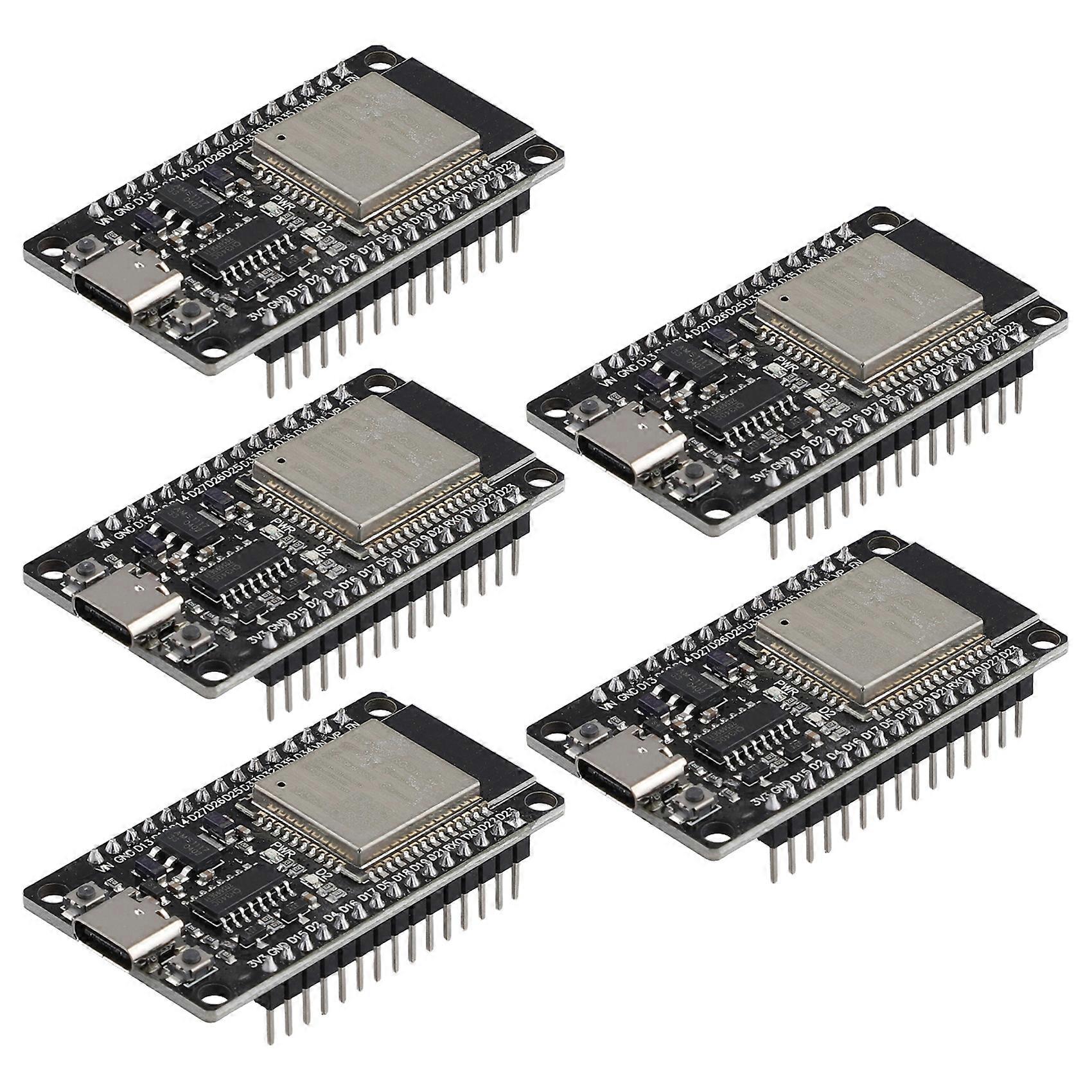 5 PCS ESP32 WROOM-32 Development Board Type-C CH340C Ultra-Low Power Consumption Dual Core ...