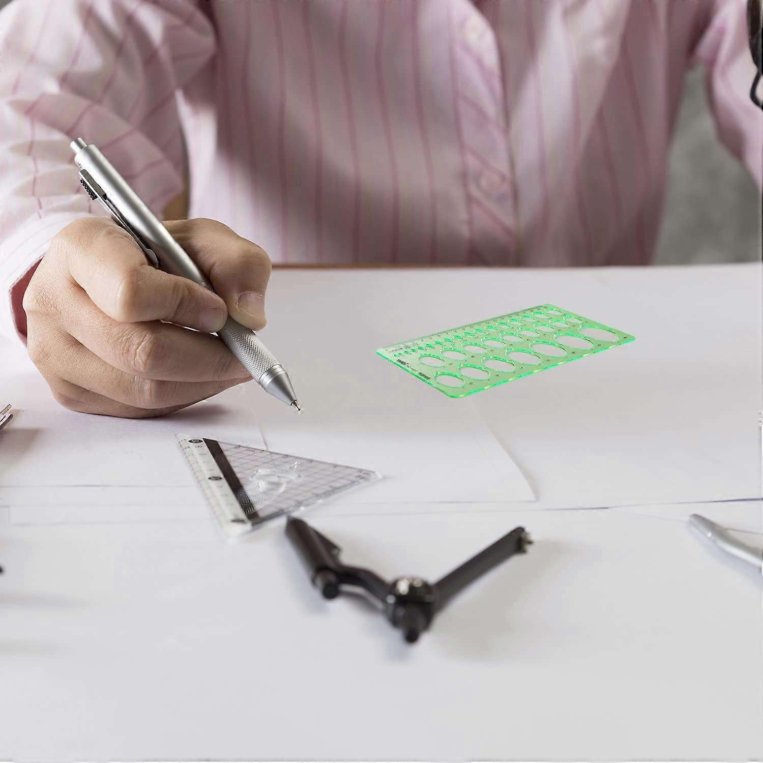 4 Pieces Template Plastic Rulers Circle Oval Circle Radius Drawing ...