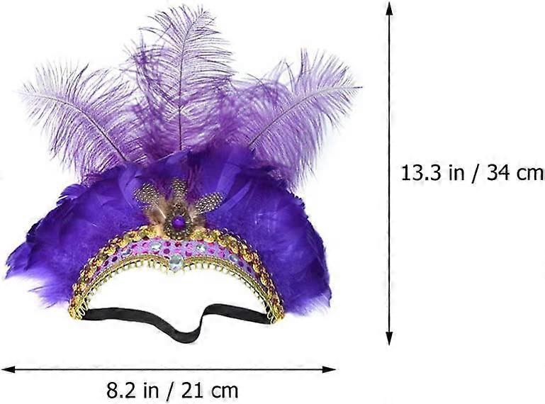 Feather Headband Party Masquerade Pageant Show Headdress(Pink) | Fruugo UK