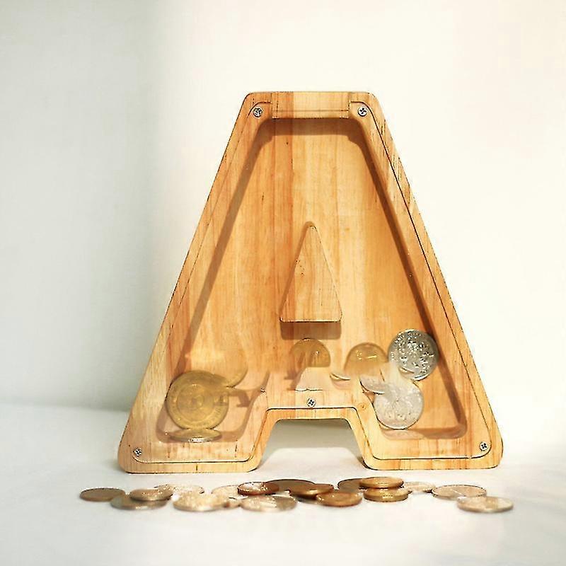 Wooden Monogram Piggy Bank Capital Letter Money Bank Initials Piggy ...