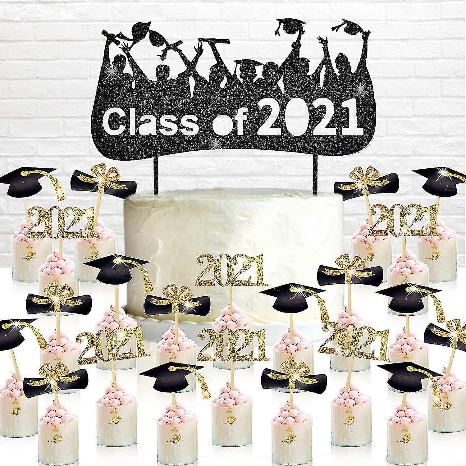 30+1 2021 Graduation Cake Toppers, Big Size Class Of 2021 Cake Toppers ...