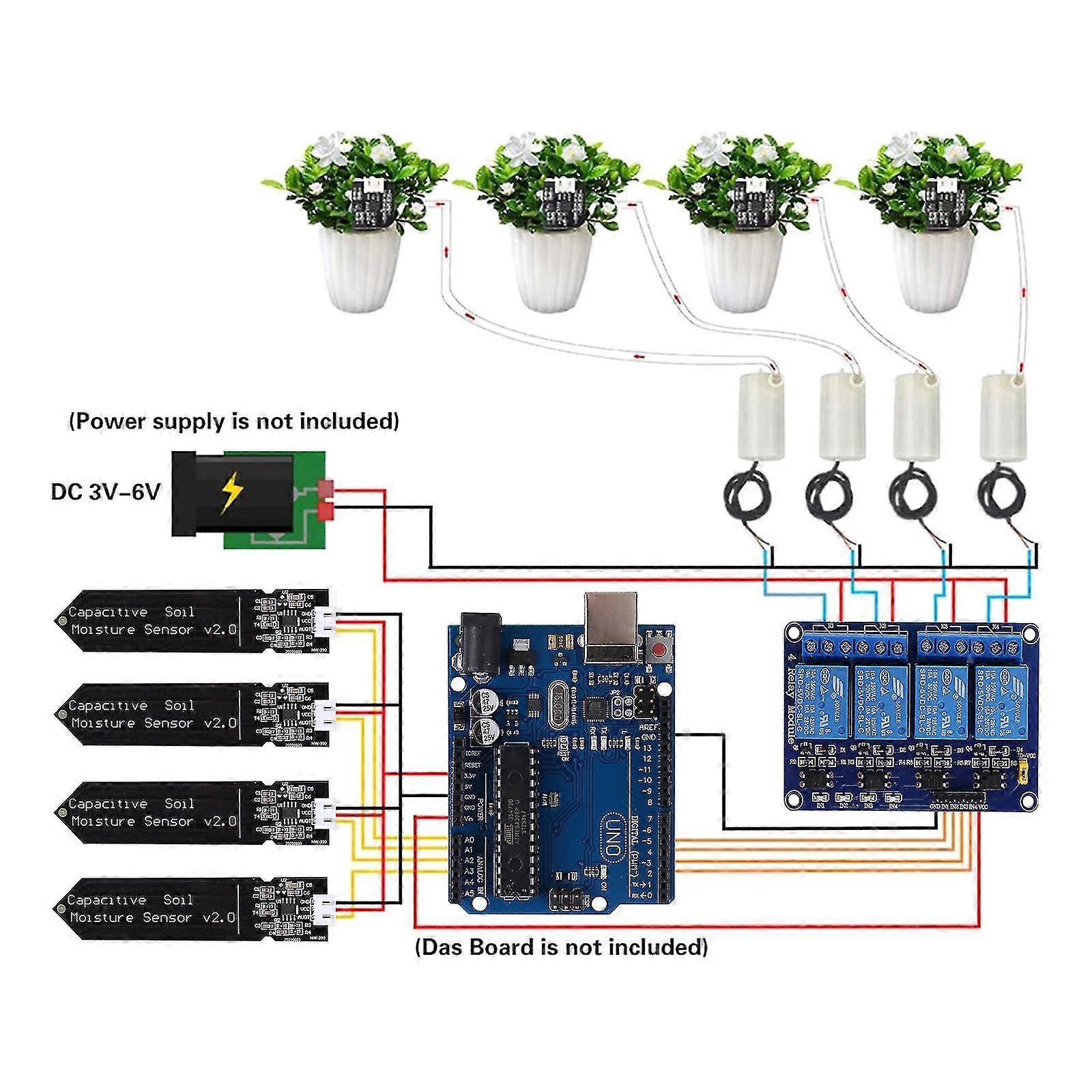 Diy Automatic Watering Irrigation Module Kits System Soil Moisture ...