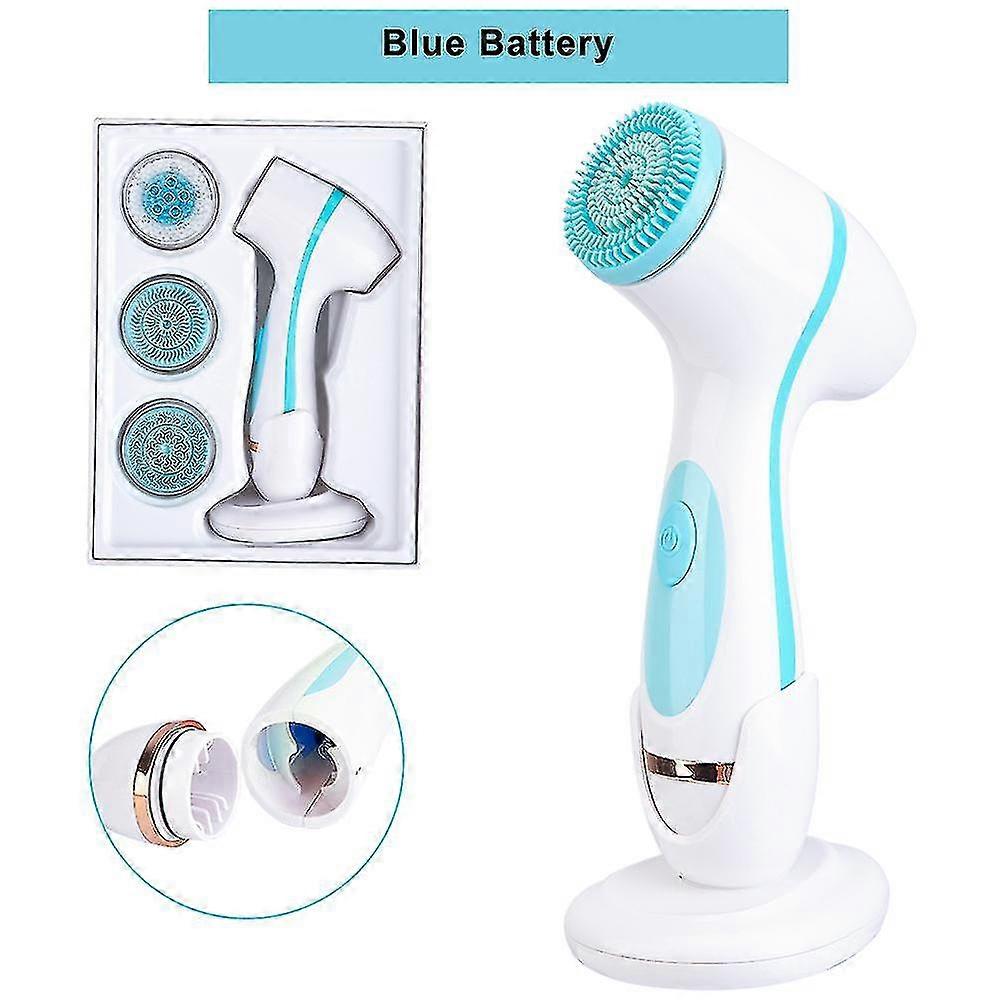 Facial Massager 3 In 1 Electric Facial Cleansing Brush Silicone ...