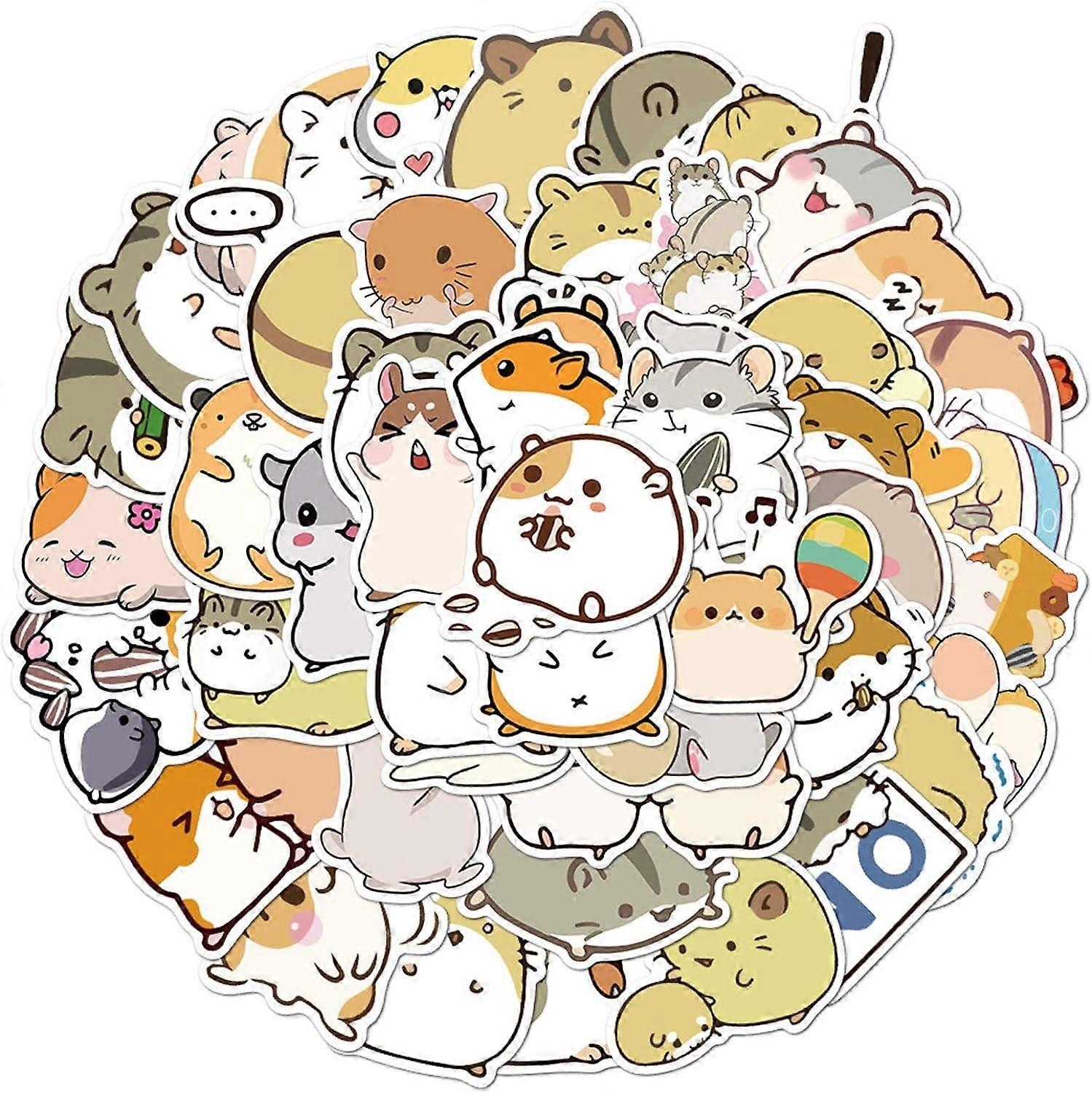 Cute Hamster Stickers for Kids-100PCS/2 Sticker Packs,Vinyl Waterproof ...