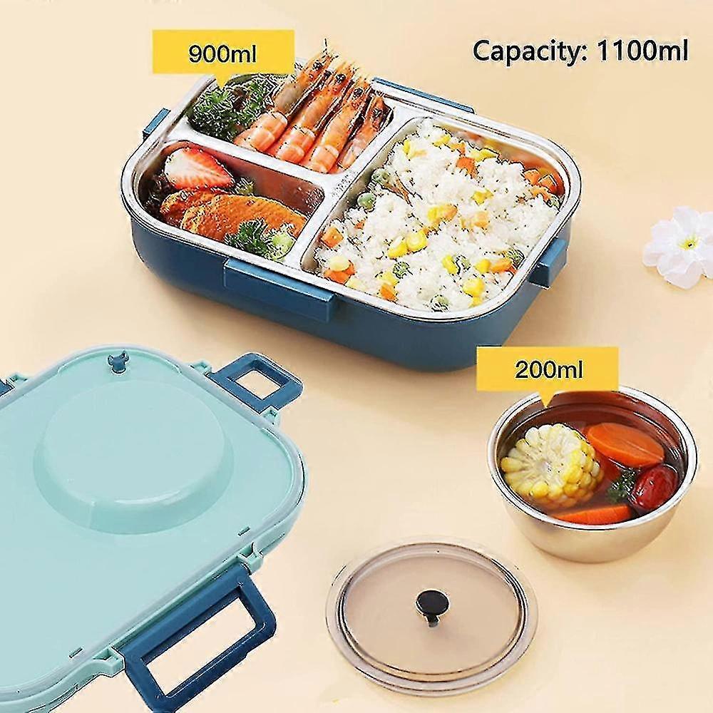 Thermal Lunch Containers, 4 Compartments Insulated Lunch Bo* Portable ...