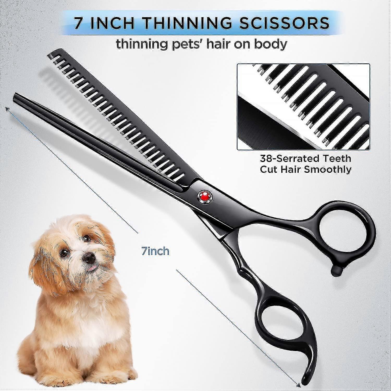 7.0in Stainless Steel 6 In 1 Professional Dog Grooming Scissors Kit ...