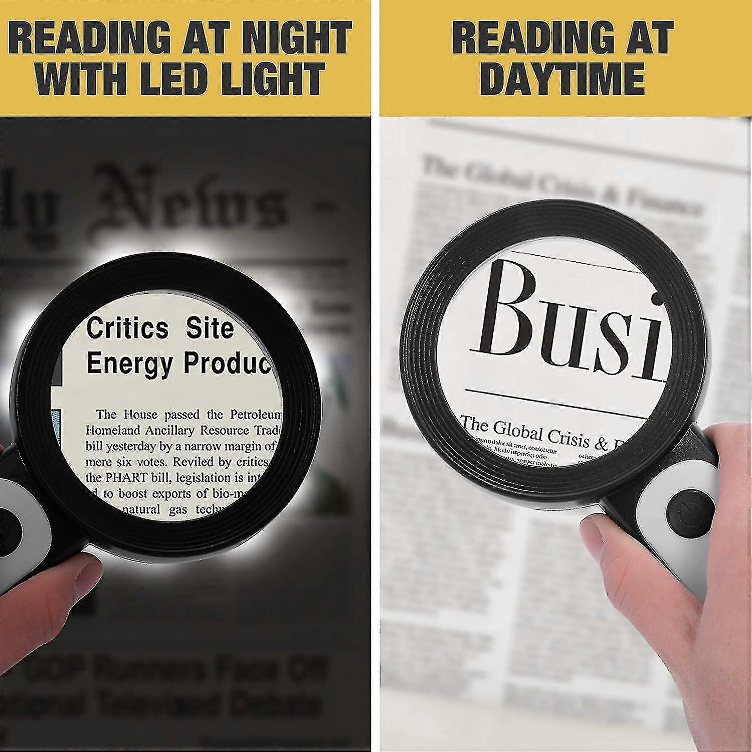 Magnifying Glass With Light, 30x Handheld Large Magnifying Glass ...