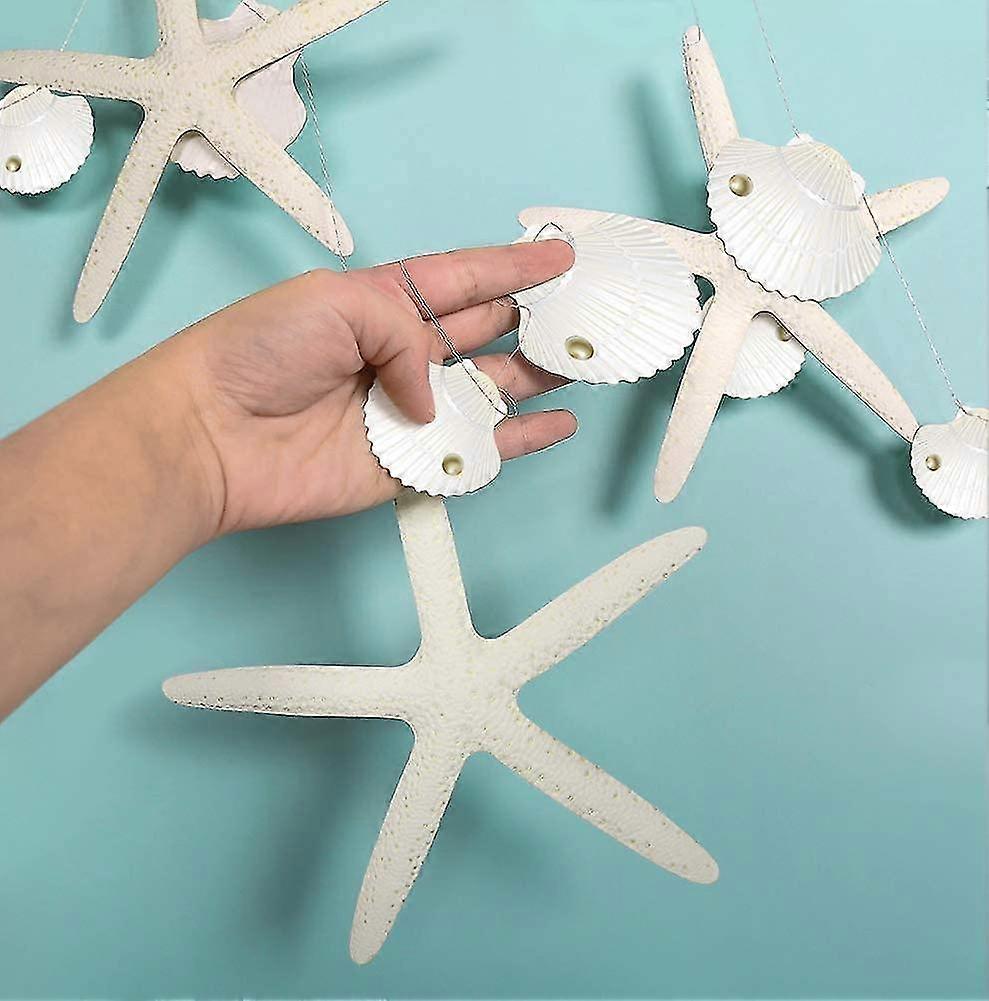 White Finger Starfish Sea Shell Garland Ocean Coastal Nautical Party ...