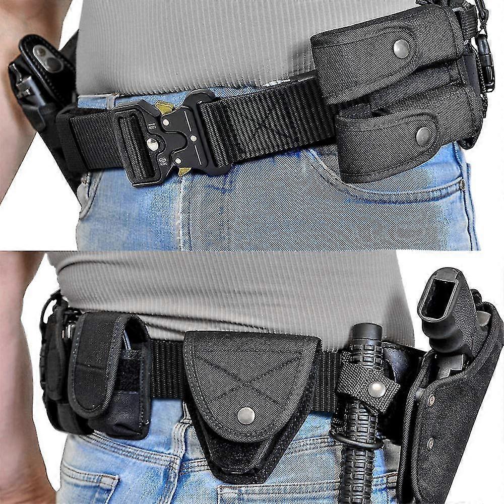 Men's Tactical Belt, Black Utility Work Nylon Gun Belts For Men ...