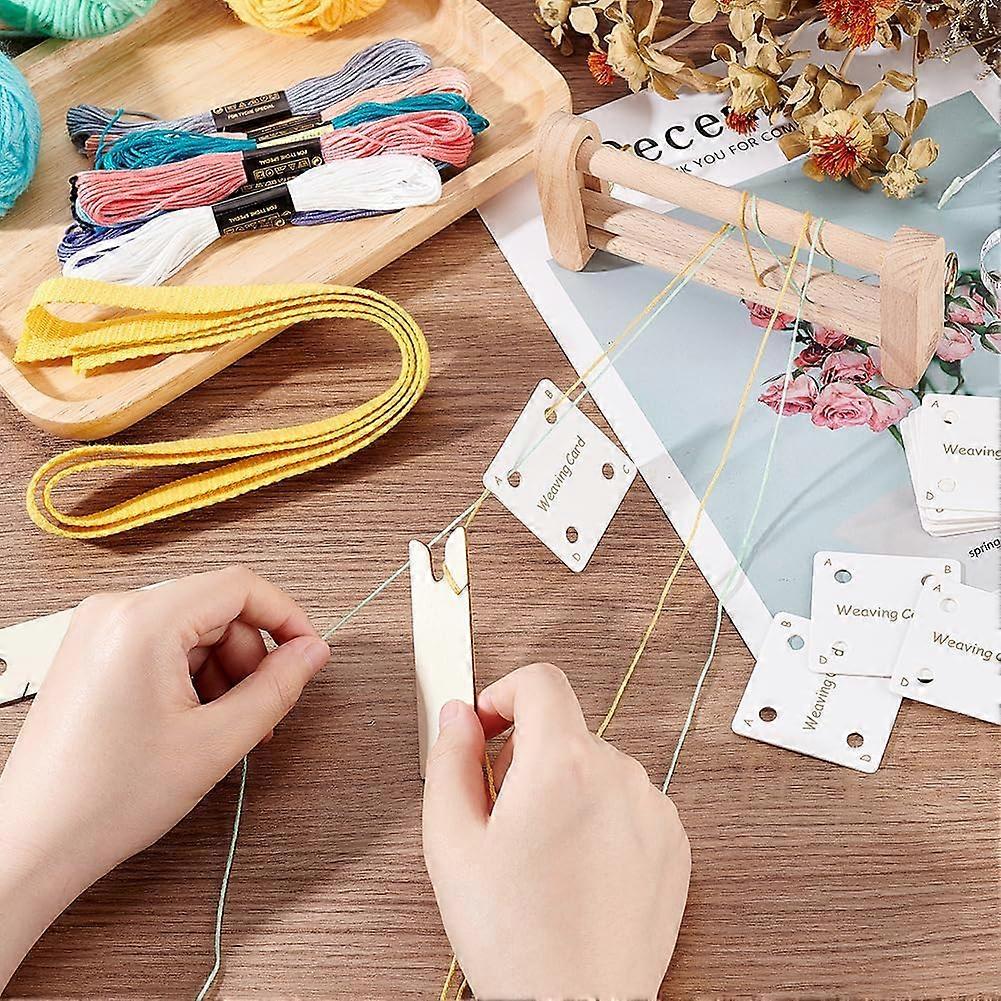 1 Set Tablet Weaving Cards Kit Weaving Card Paper Loom Cards with Wood ...