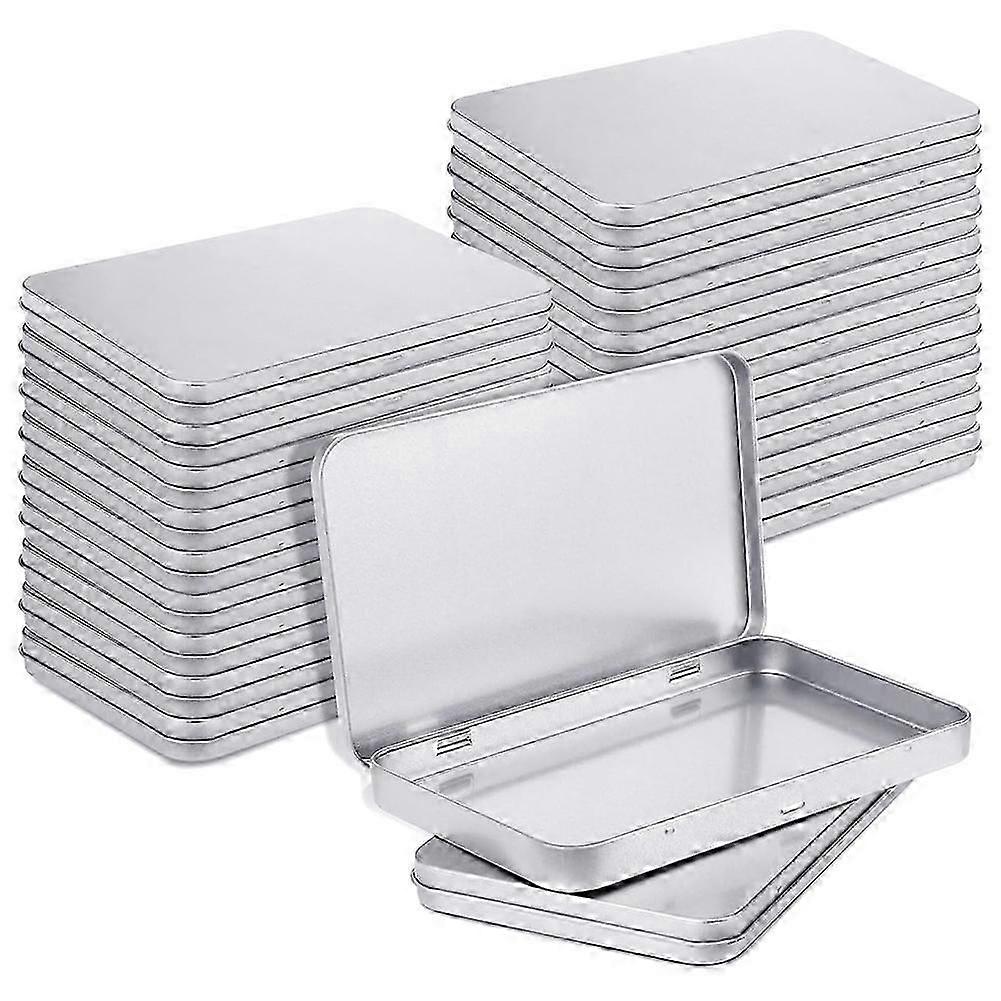 Exquisite Rectangular Metal Tin Box with Lid Metal Hinged Lid Tin Metal Empty Tin Box Container ...