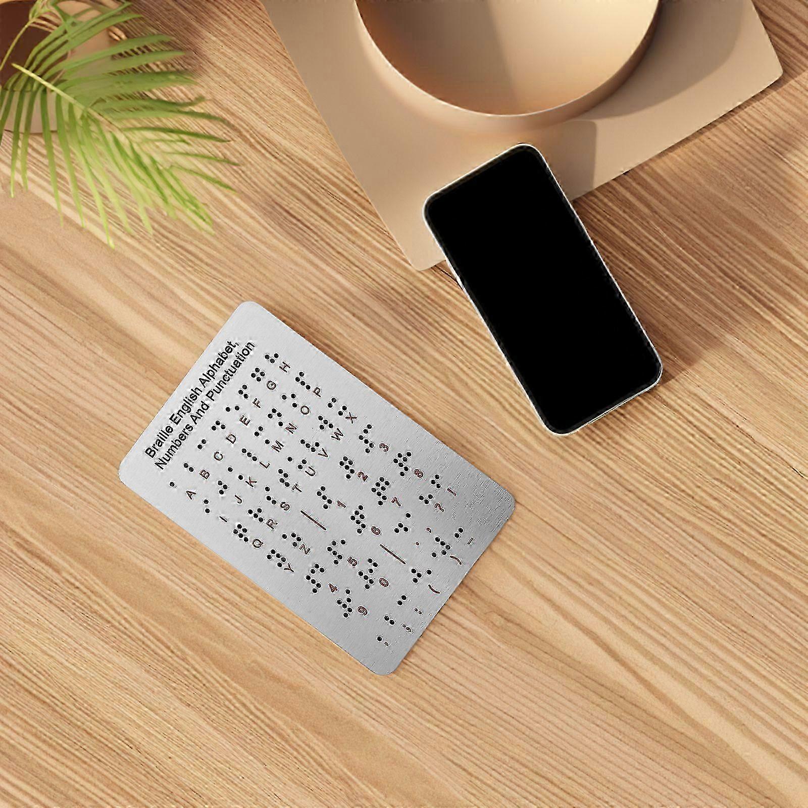 Braille Alphabet Board With Raised Dots Stainless Steel Numbers ...