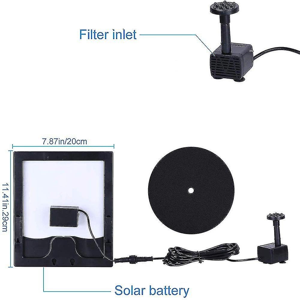 6.0w Solfontän Vattenpump - 500lph Soldriven fågelbadpool vattenpump ...