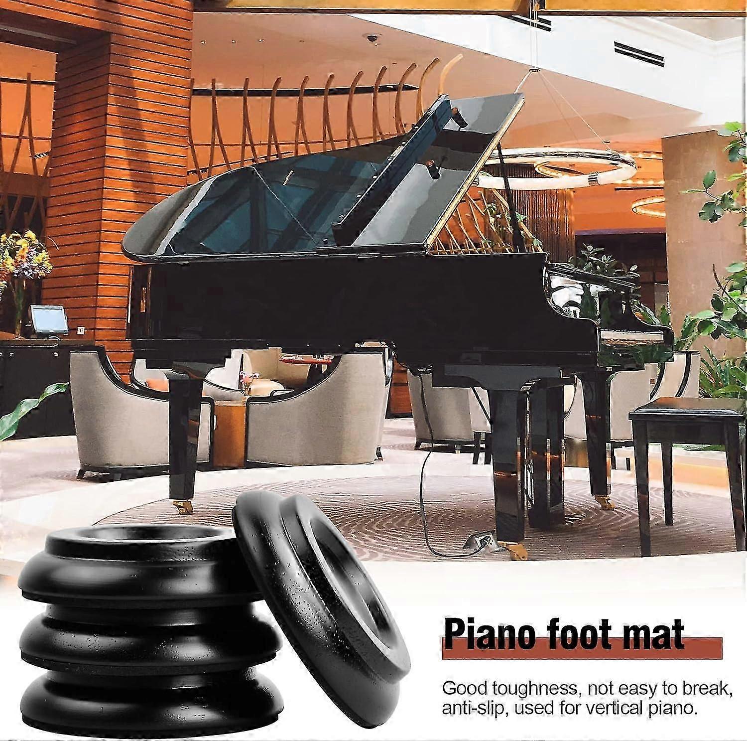 Set of 4 Piano Coasters, Wooden Piano Foot Pads, Floor Protectors with ...