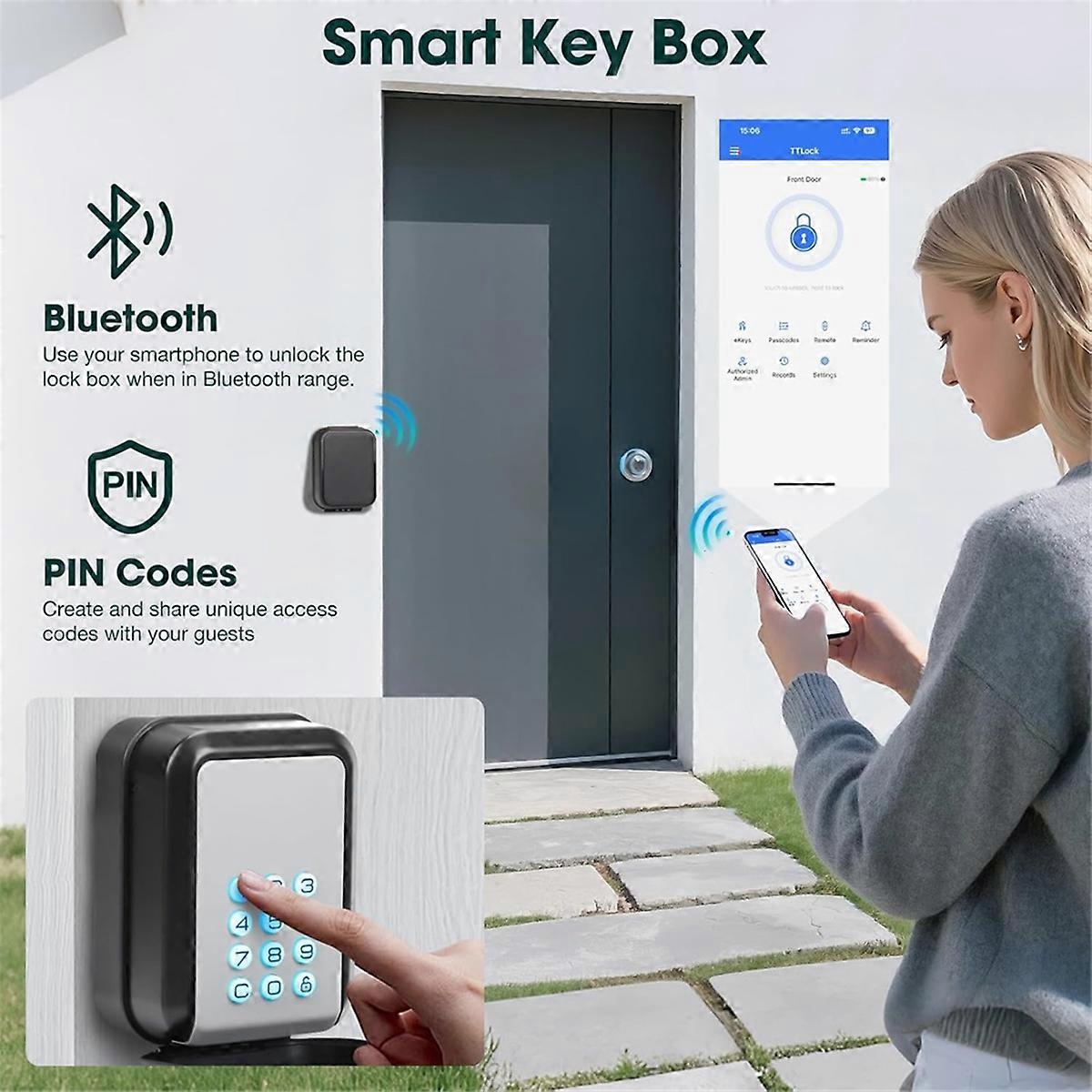 Smart Key Lock Box Electronic Bluetooth Lock Box with APP Control ...