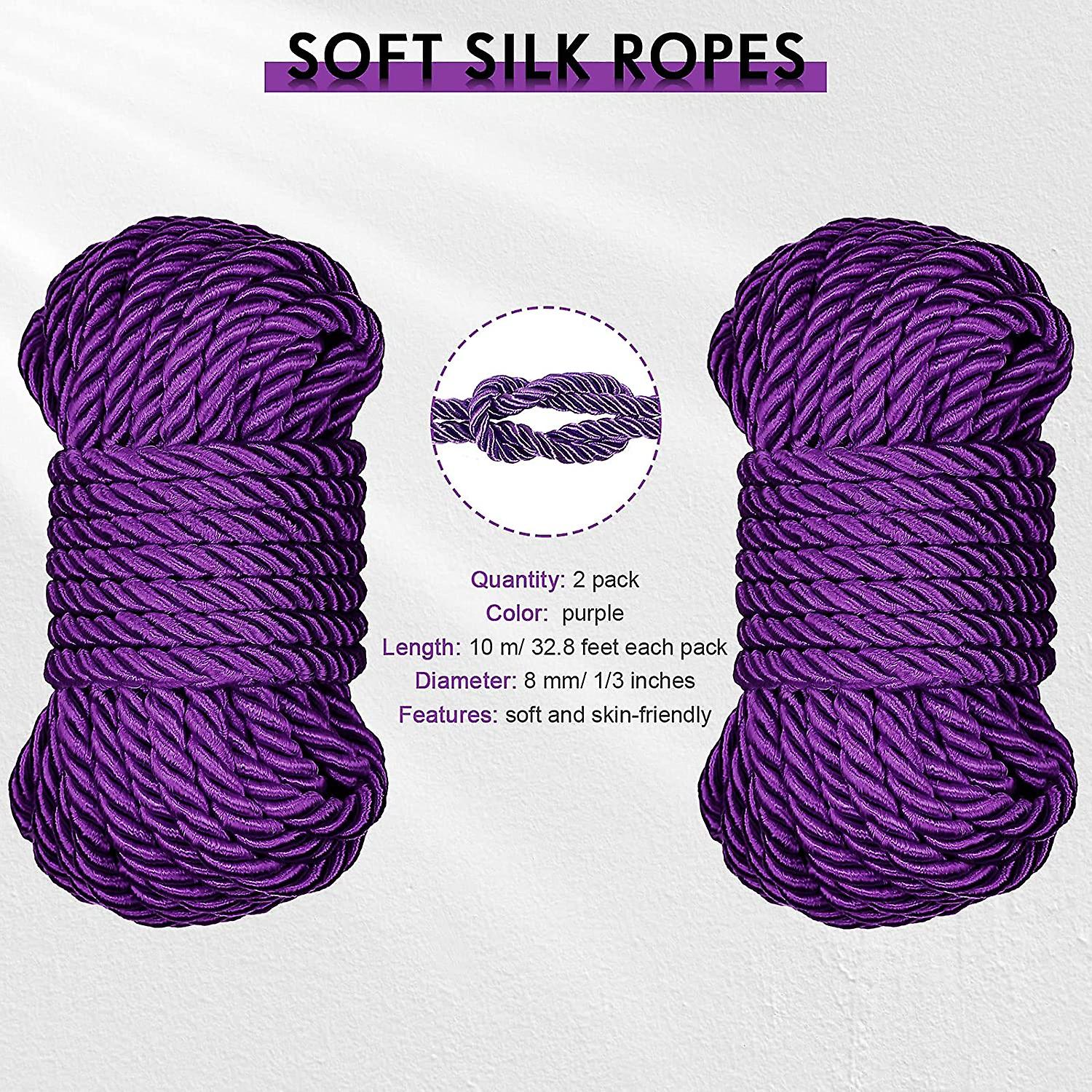 Braided Twisted Silk Ropes 8mm Diameter Soft Solid Braided Twisted ...
