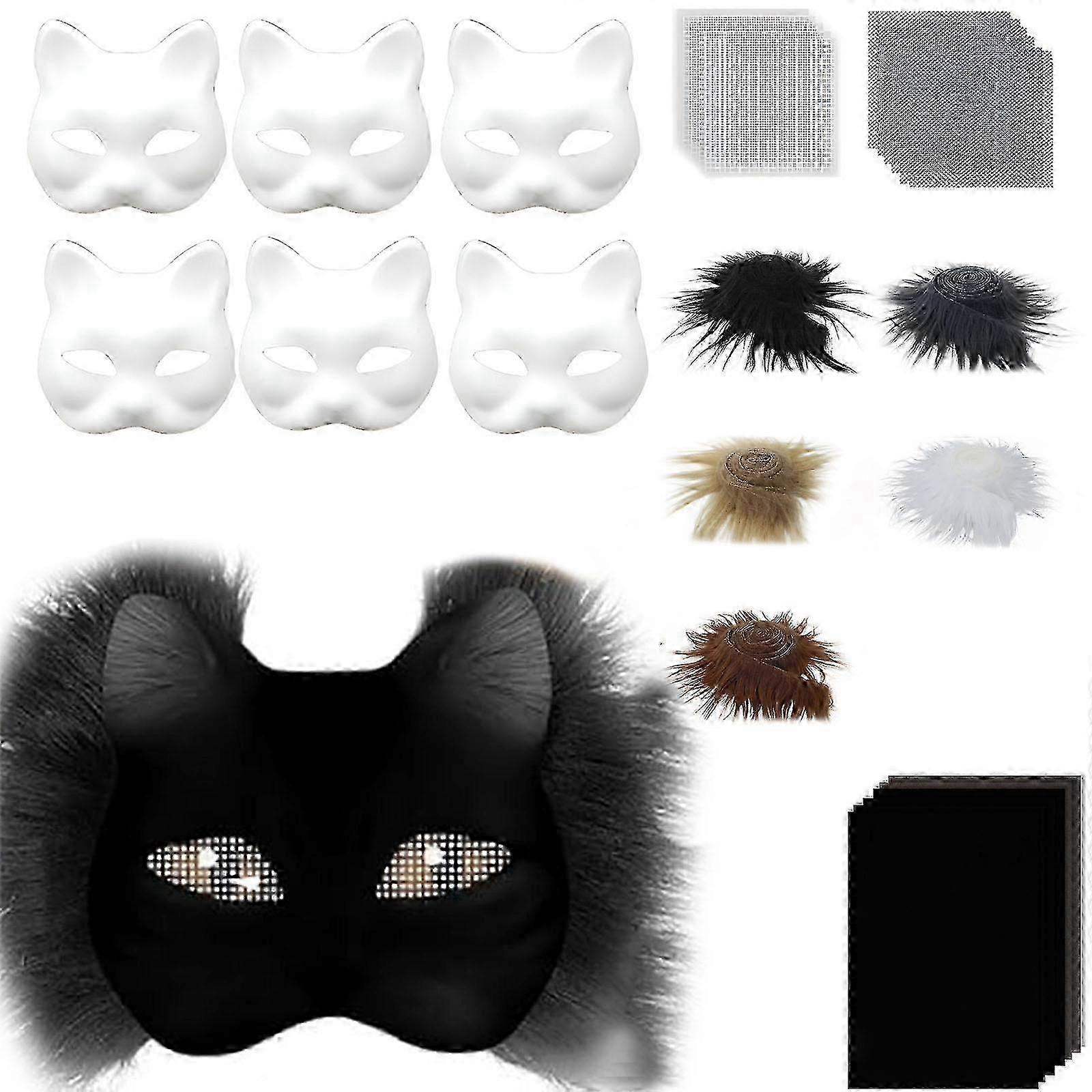 Therians Mask Set DIY Furry Animal Mask for Halloween Cosplay - Foxes ...
