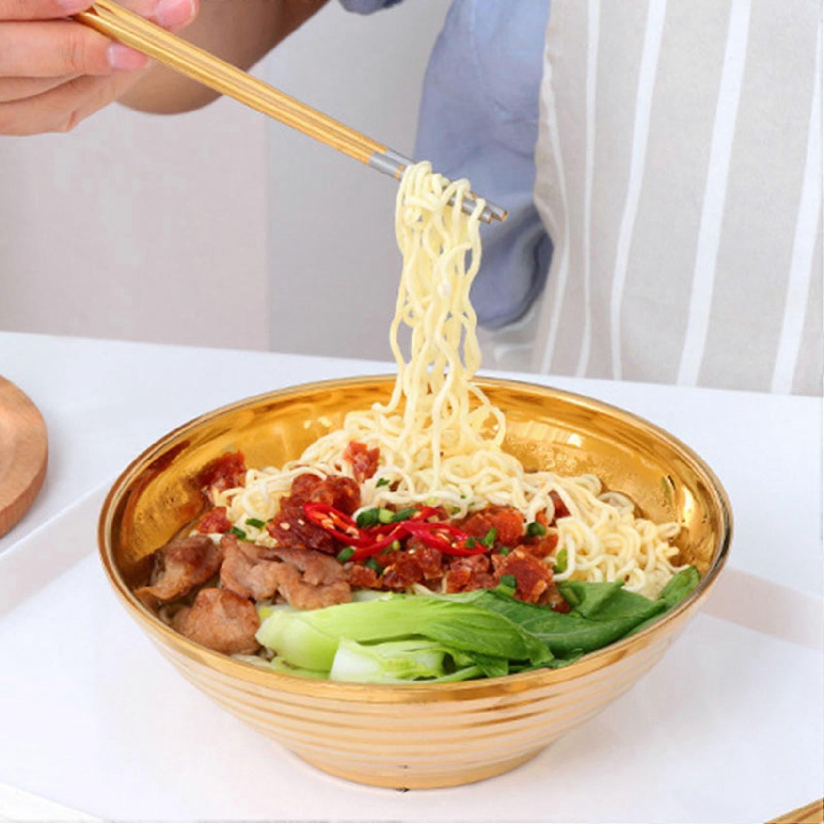 2X Round Noodle Food Bowl Double Layer Anti-Scalding Tableware for Hot ...