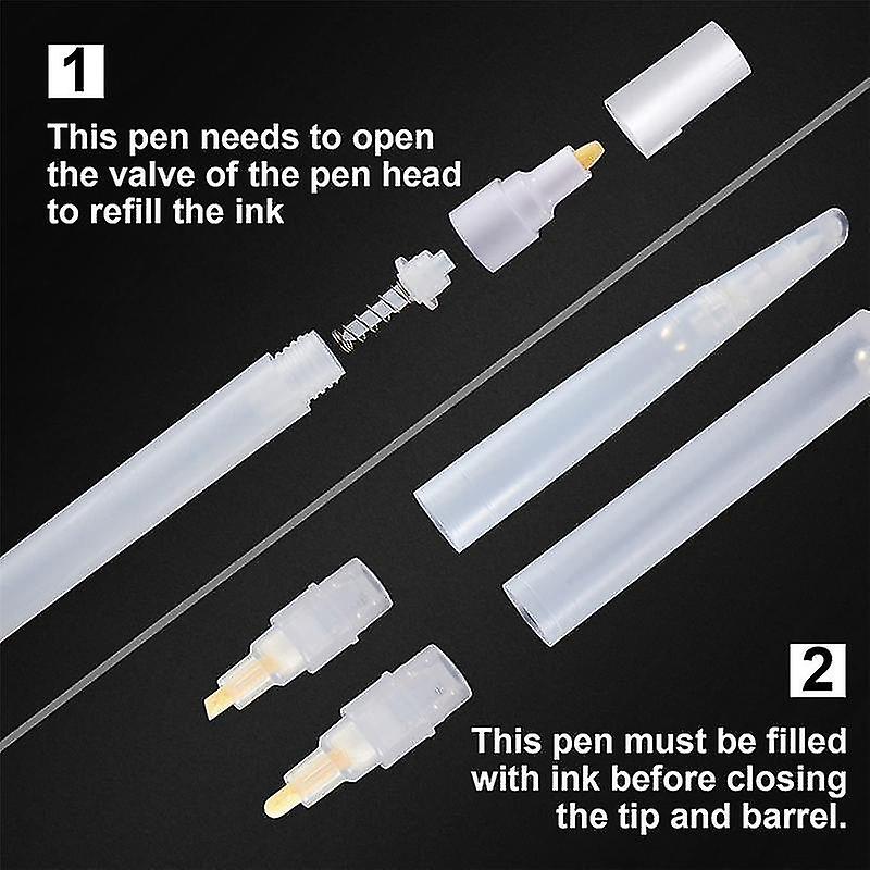10 Pieces Refillable Empty Pen Rod Paint Markers Refillable Empty ...