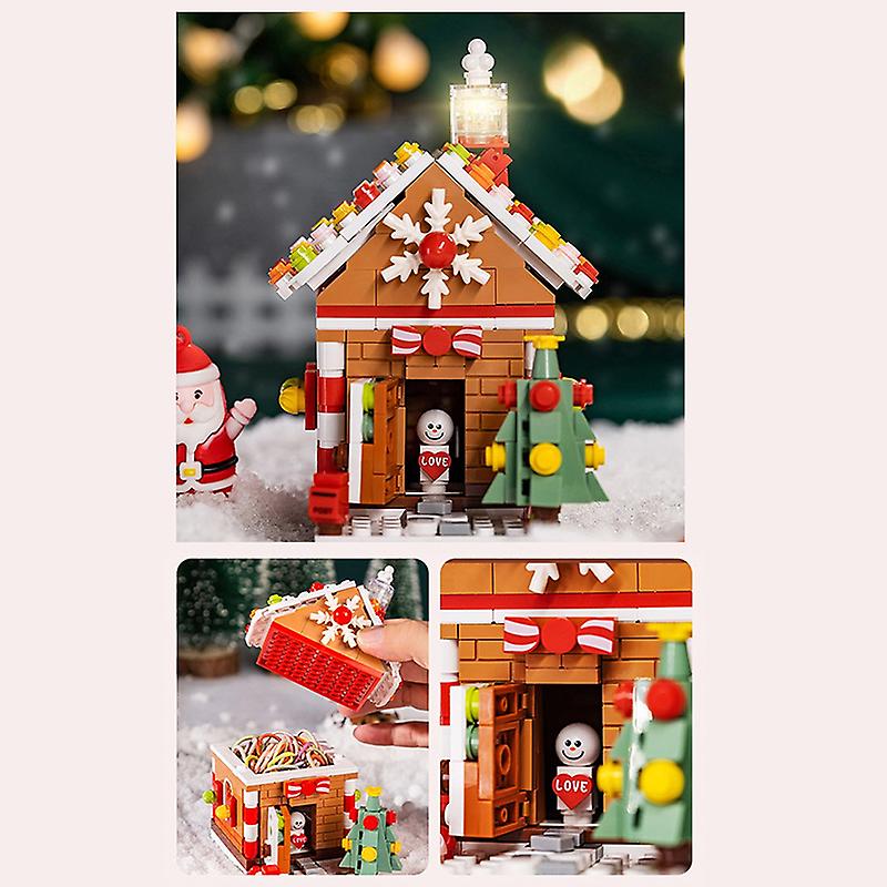 Mini Blocks Architecture Merry Christmas House Santa Claus Snowman Tree ...