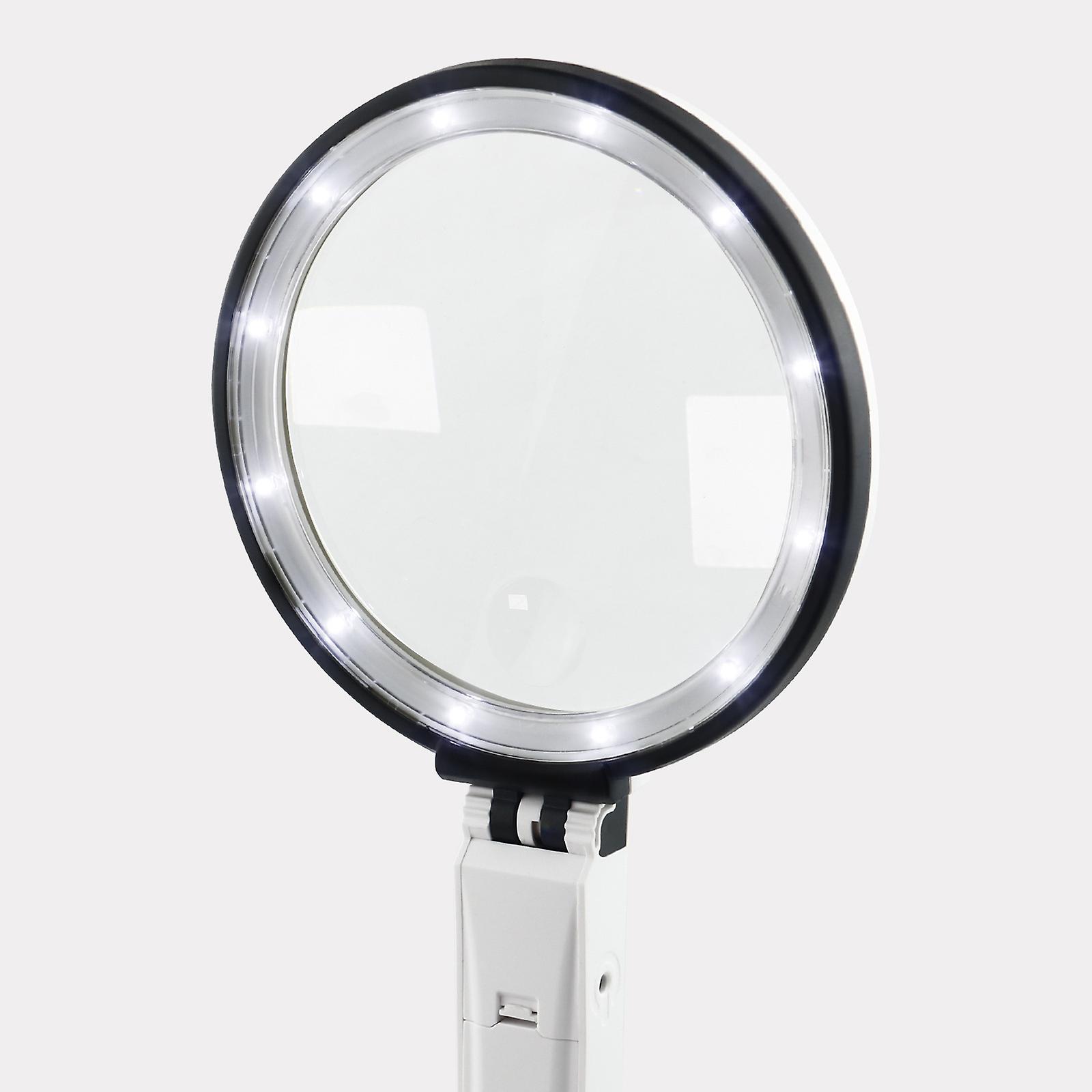 Standing Handheld Illuminated Magnifier, Table Magnifier with LED Light ...