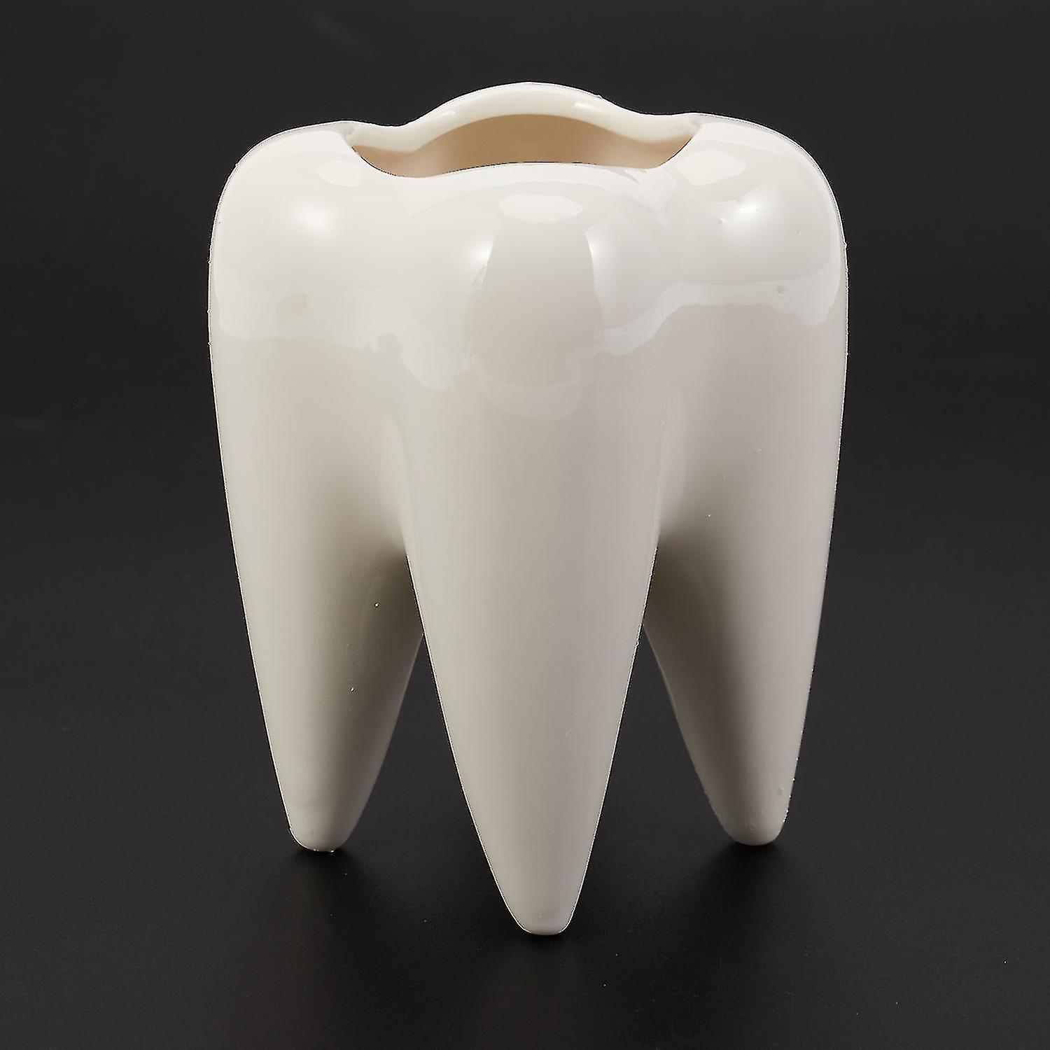 Tooth Shape White Ceramic Flower Pot Modern Design Planter Teeth Model ...