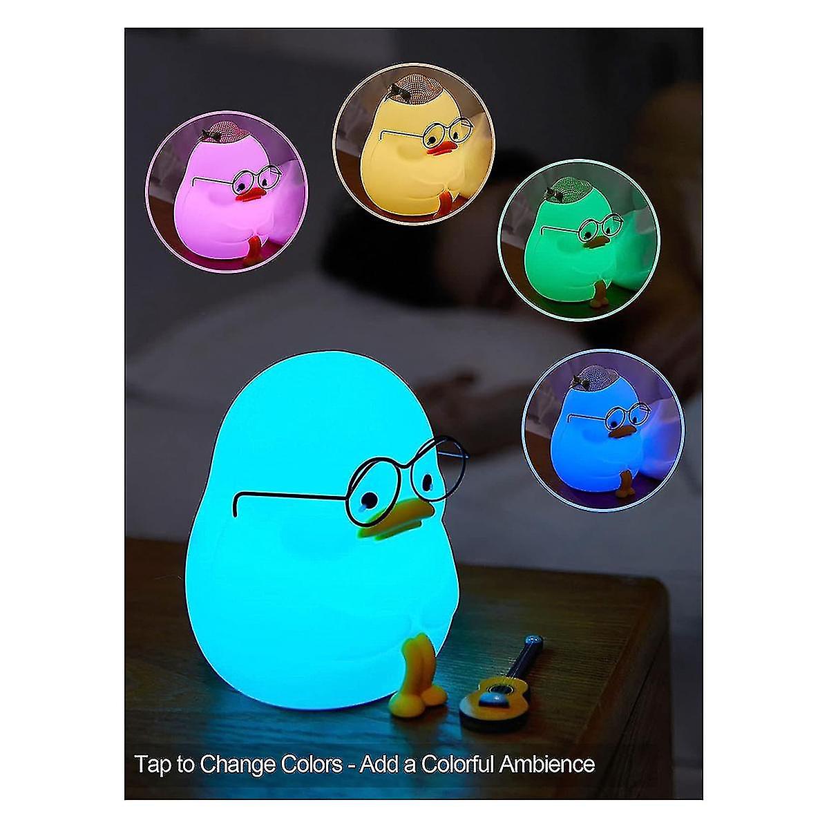 Happy Duck Kids Night Light, Silicone Nightlight For Kids, Cute And ...
