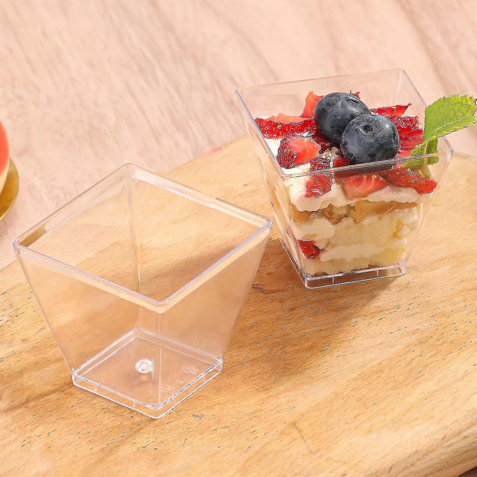 100pack 2oz Mini Dessert Cups For Party Small Plastic Dessert Cups ...