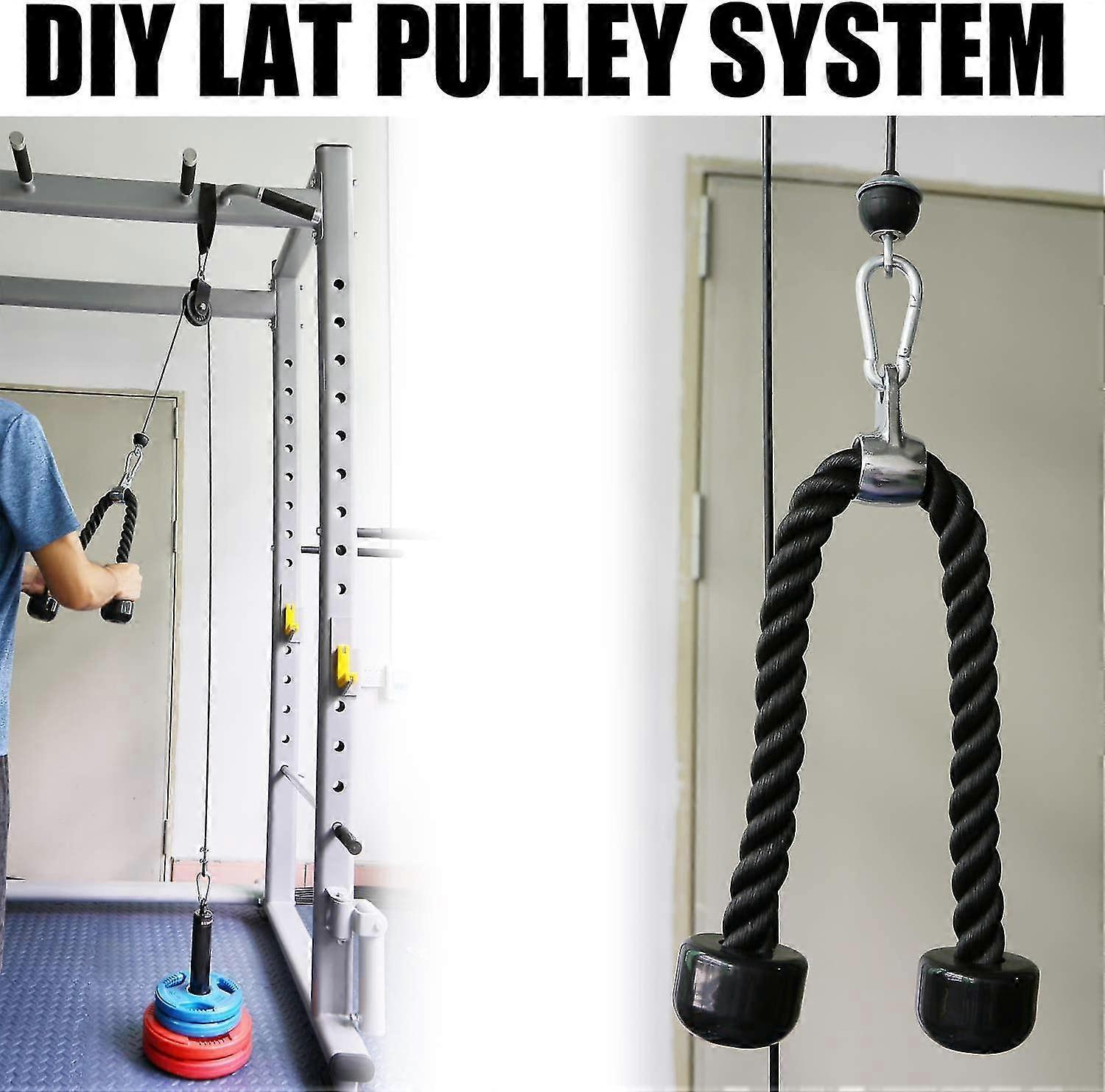 Tricep Rope Fitness Attachment Cable Machine Pulldown Heavy Duty Coated ...