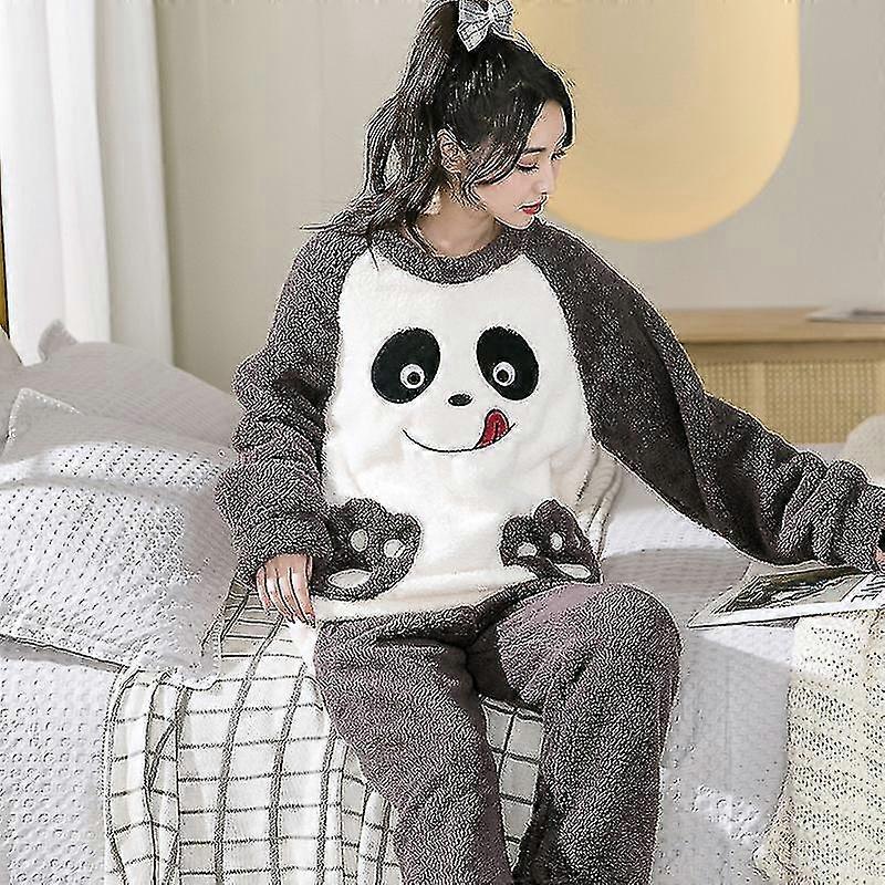 Autumn Winter Pajama Sets Pyjamas Women Cartoon Cute Home Wear Men ...