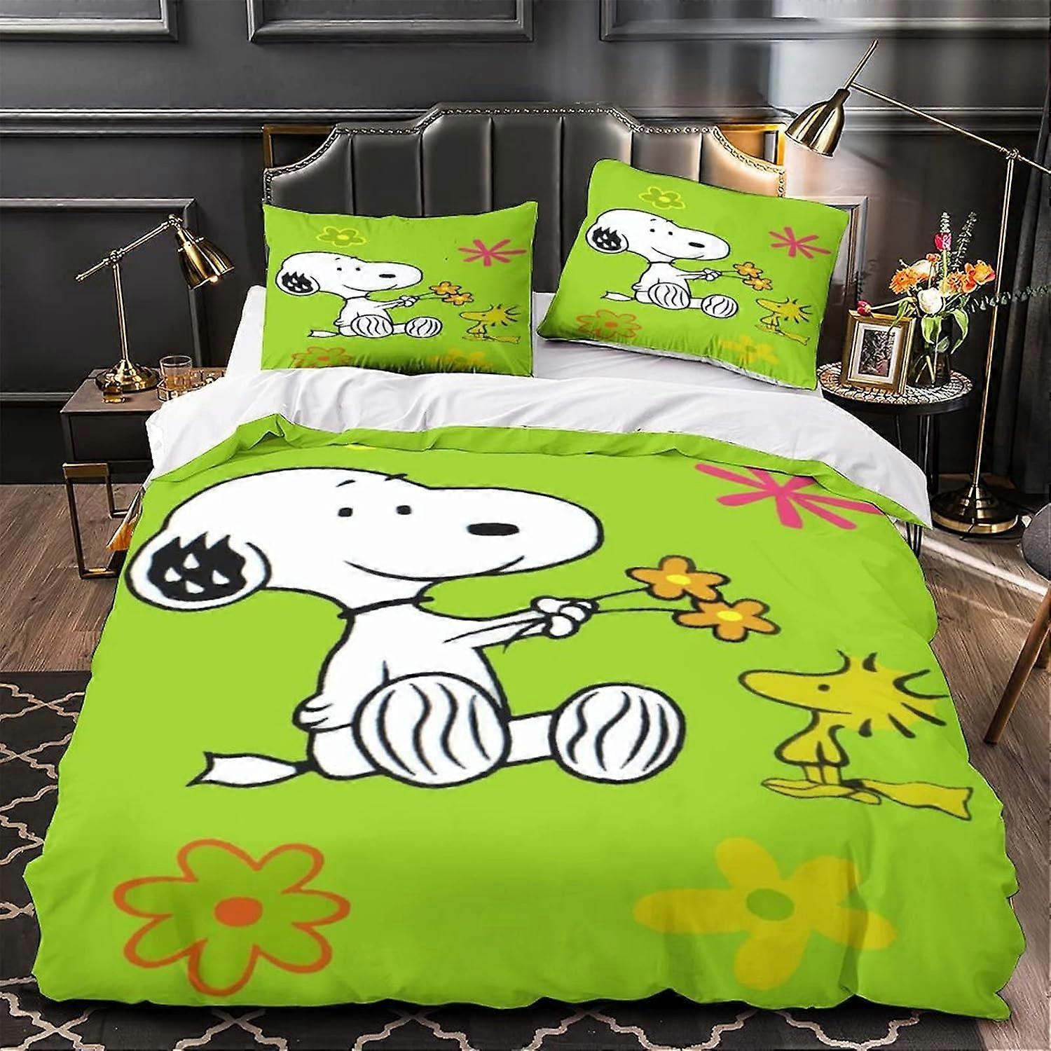 Snoopy Bedding Set with Duvet Cover and Pillowcases for Kids and Adults ...