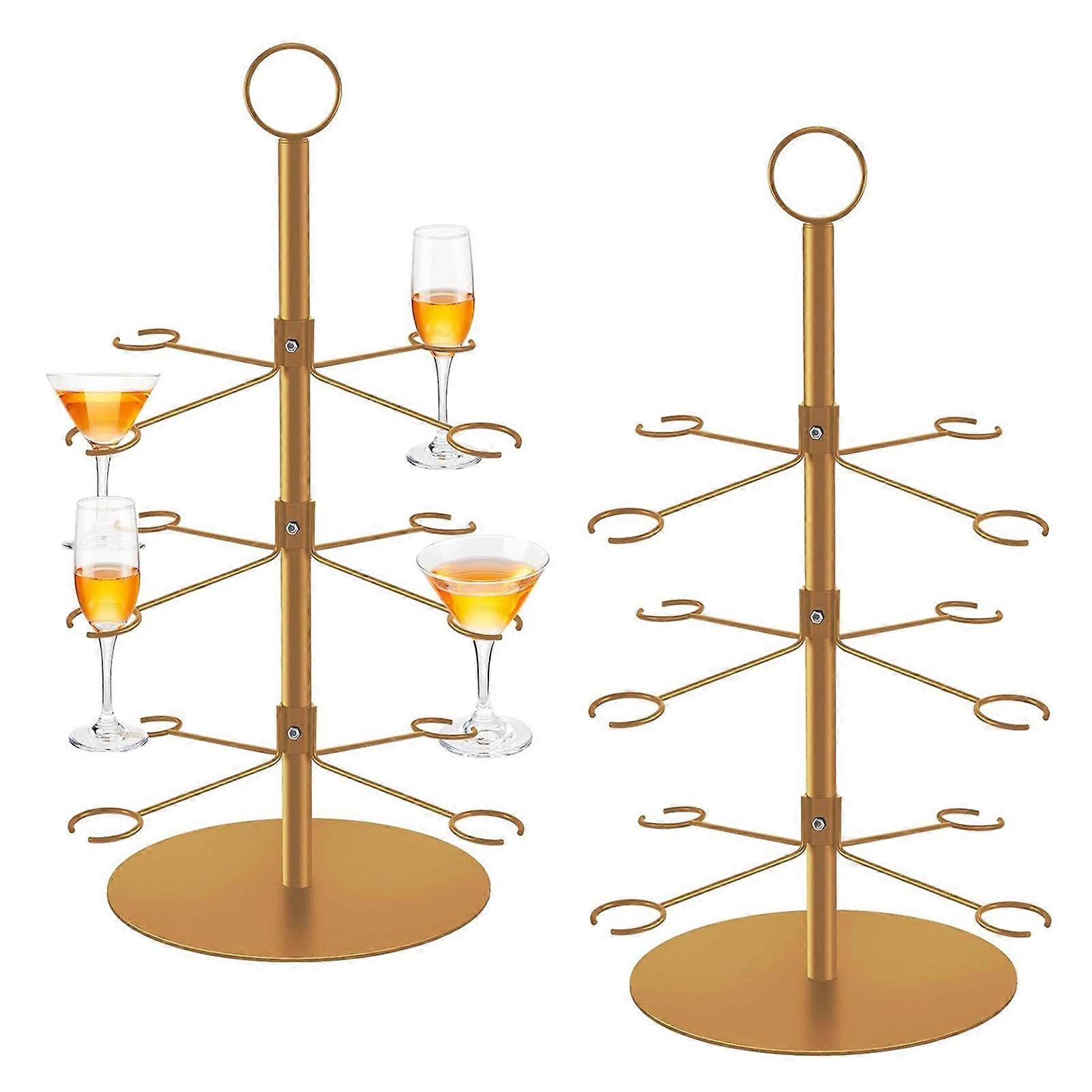Metal Champagne Tower Stand 3 Tier Wine Glass Display Rack for Party ...