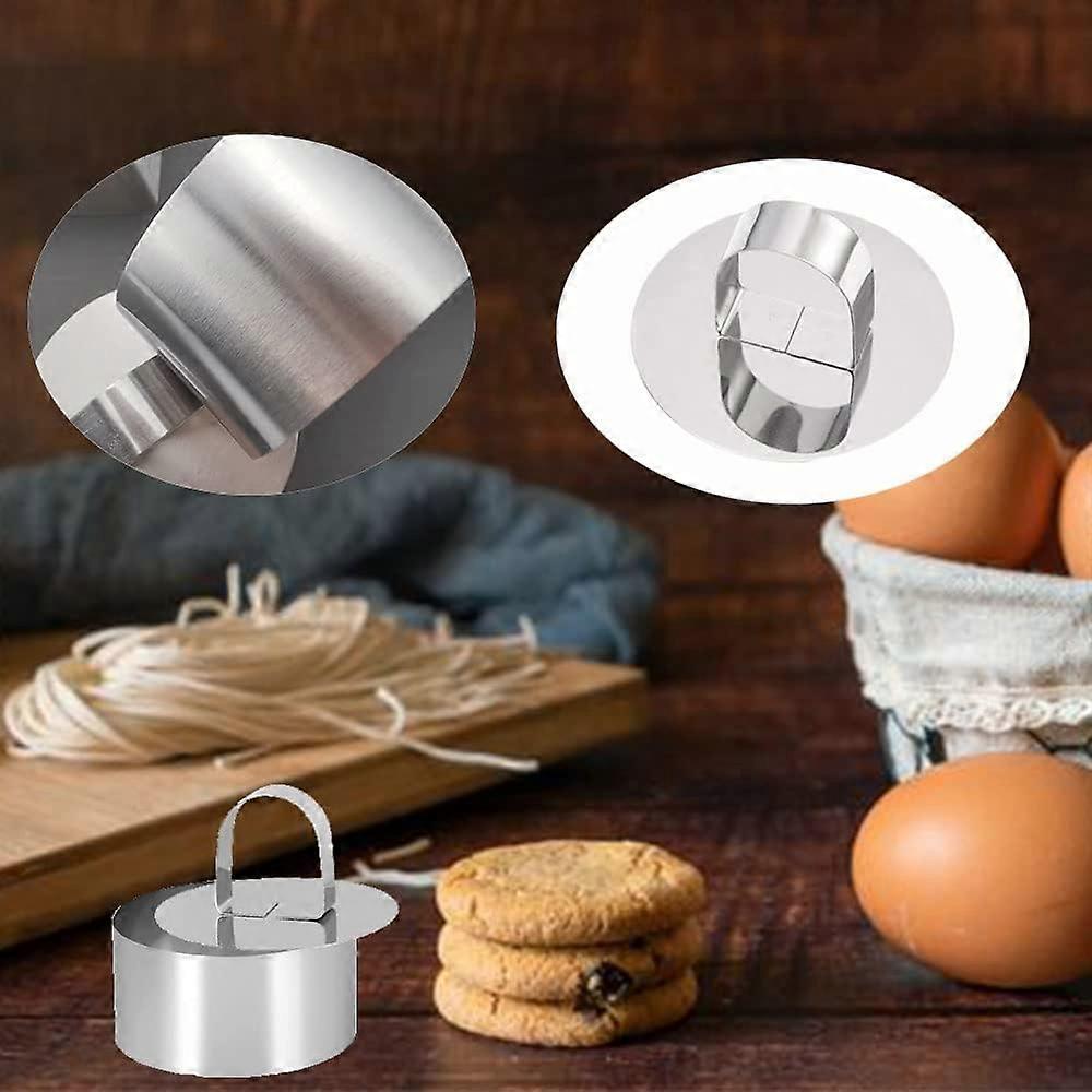 set of 6 Round Cake Ring Mold Stainless Steel 3.15 inch Food Ring Molds ...