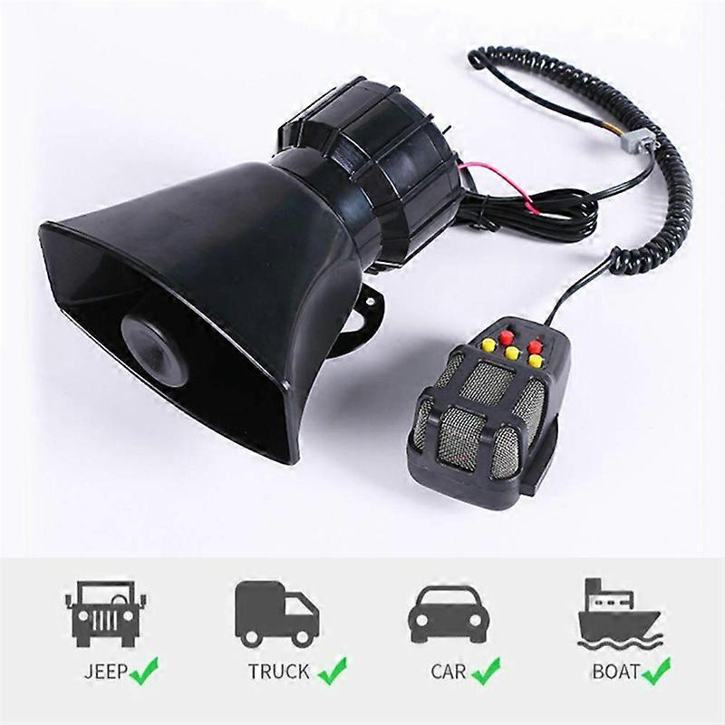 7-Sound Loud Police Fire Siren Car Warning Alarm Air Bugle PA Speaker ...