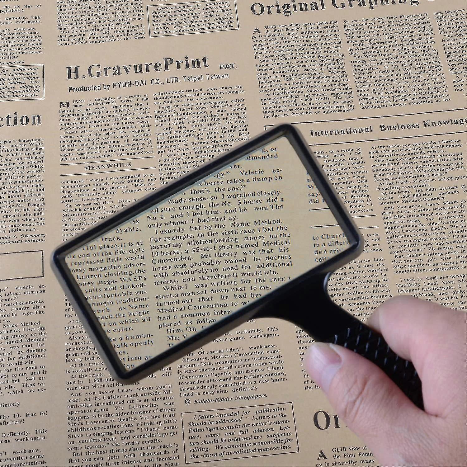 Reading Magnifiers Hand Magnifier Rectangular Magnifying Glass For ...