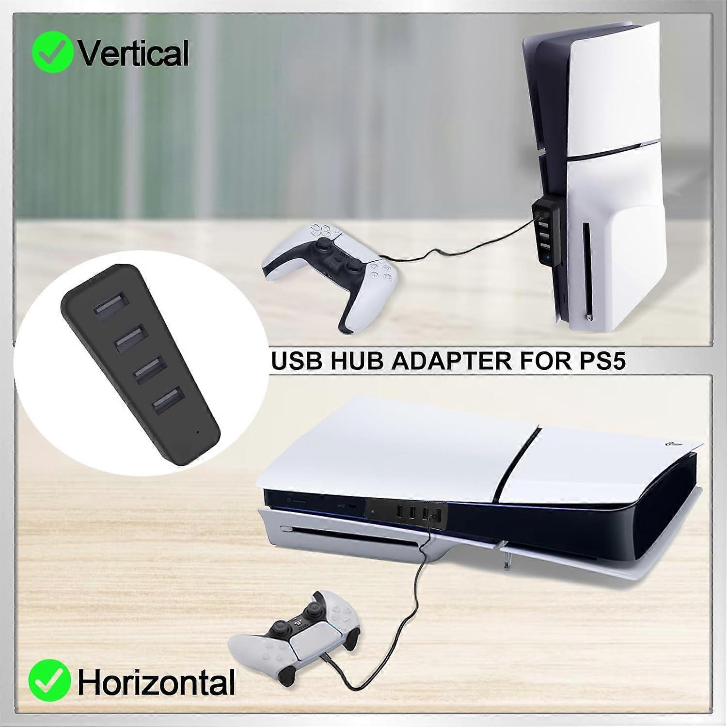 USB Hub for PS5 Slim Console, High-Speed Expansion Hub Charger Splitter ...