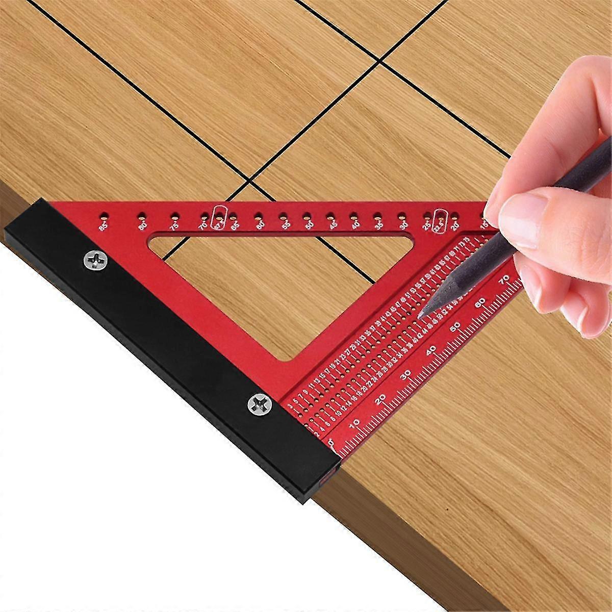 Aluminum Alloy Woodworking Triangle Ruler Carpenter Square Hole ...