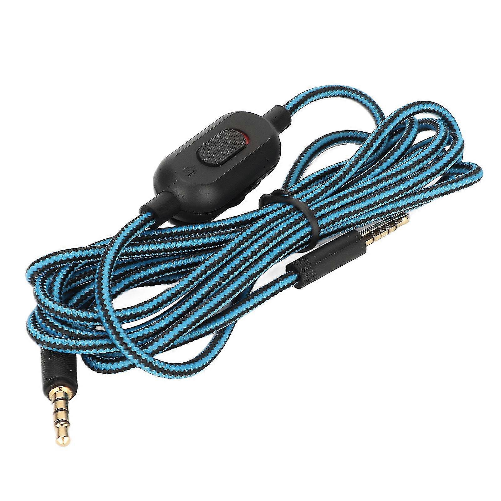 Gaming Headset Cable Woven Earphone Cord With Volume Control And Mute ...